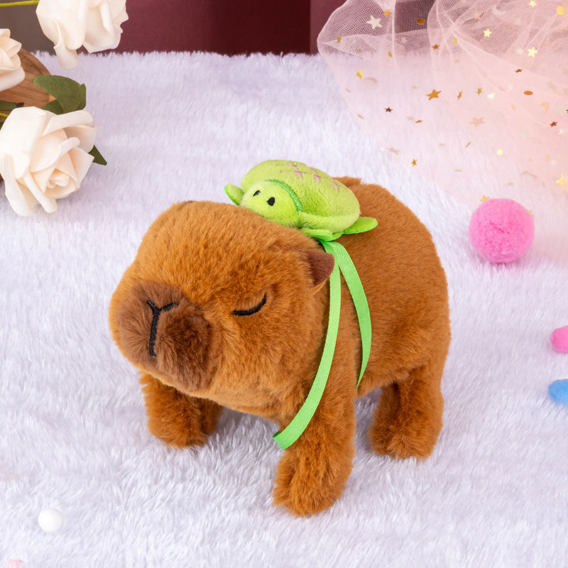 Electric Capybara Walking Doll Toy With Sound Children's Electric Plush ...