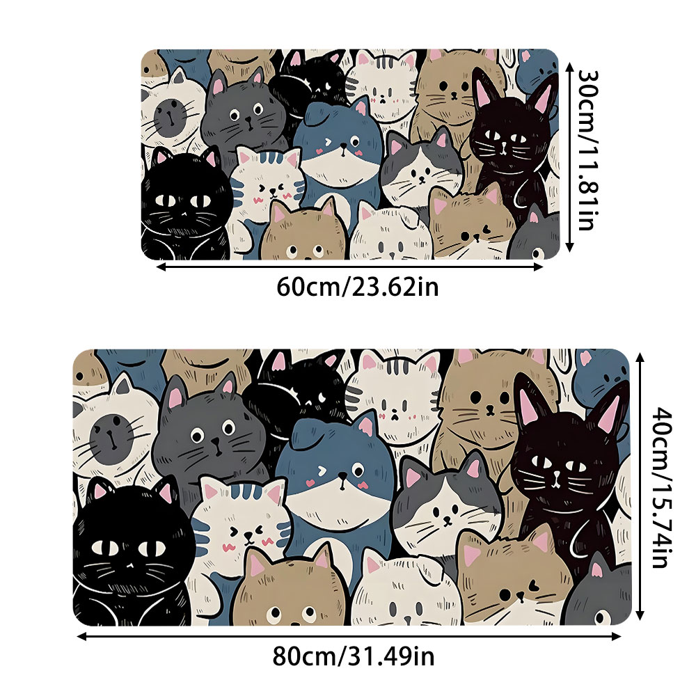 Cat Computer Mouse Pad Non-Slip Desk Mat Large Mouse Pad Keyboard Desk ...