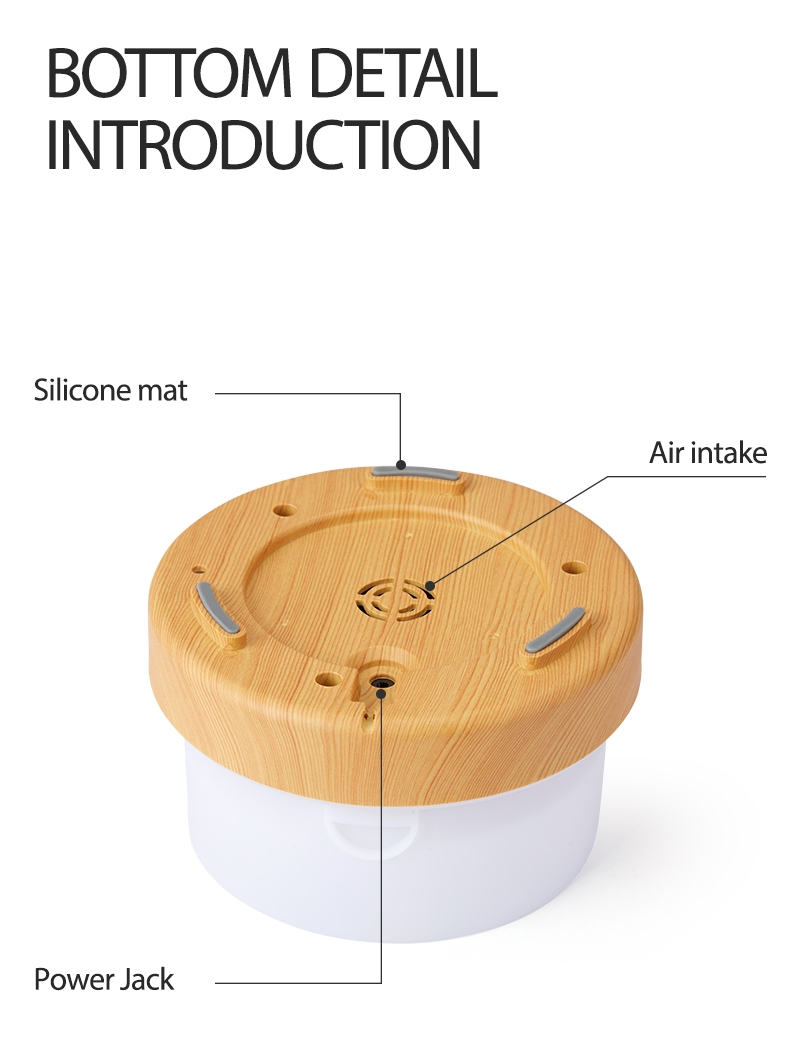 500ML Aromatherapy humidifier Wooden 7 LED Ultrasonic Humidifier Air ...