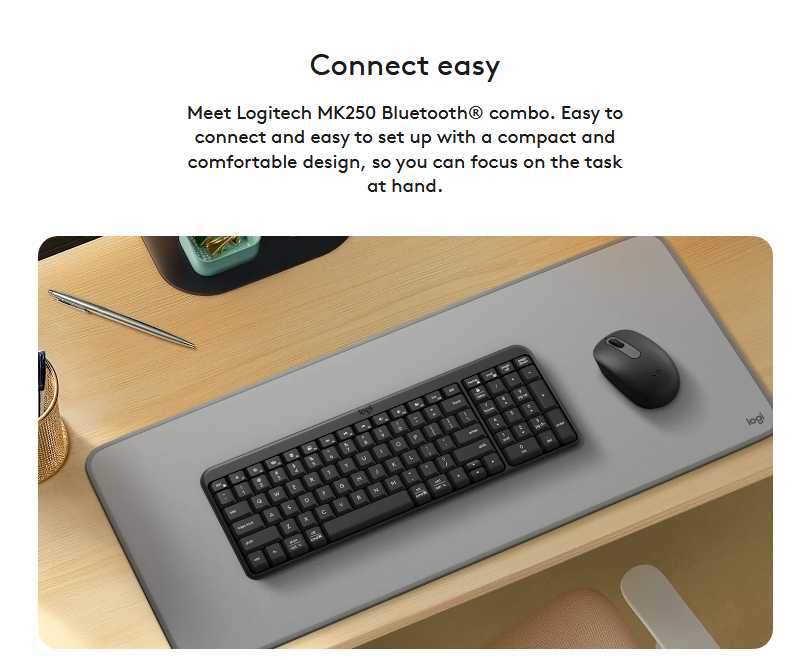 Logitech MK250/MK251 Compact Bluetooth Wireless Keyboard and Mouse ...