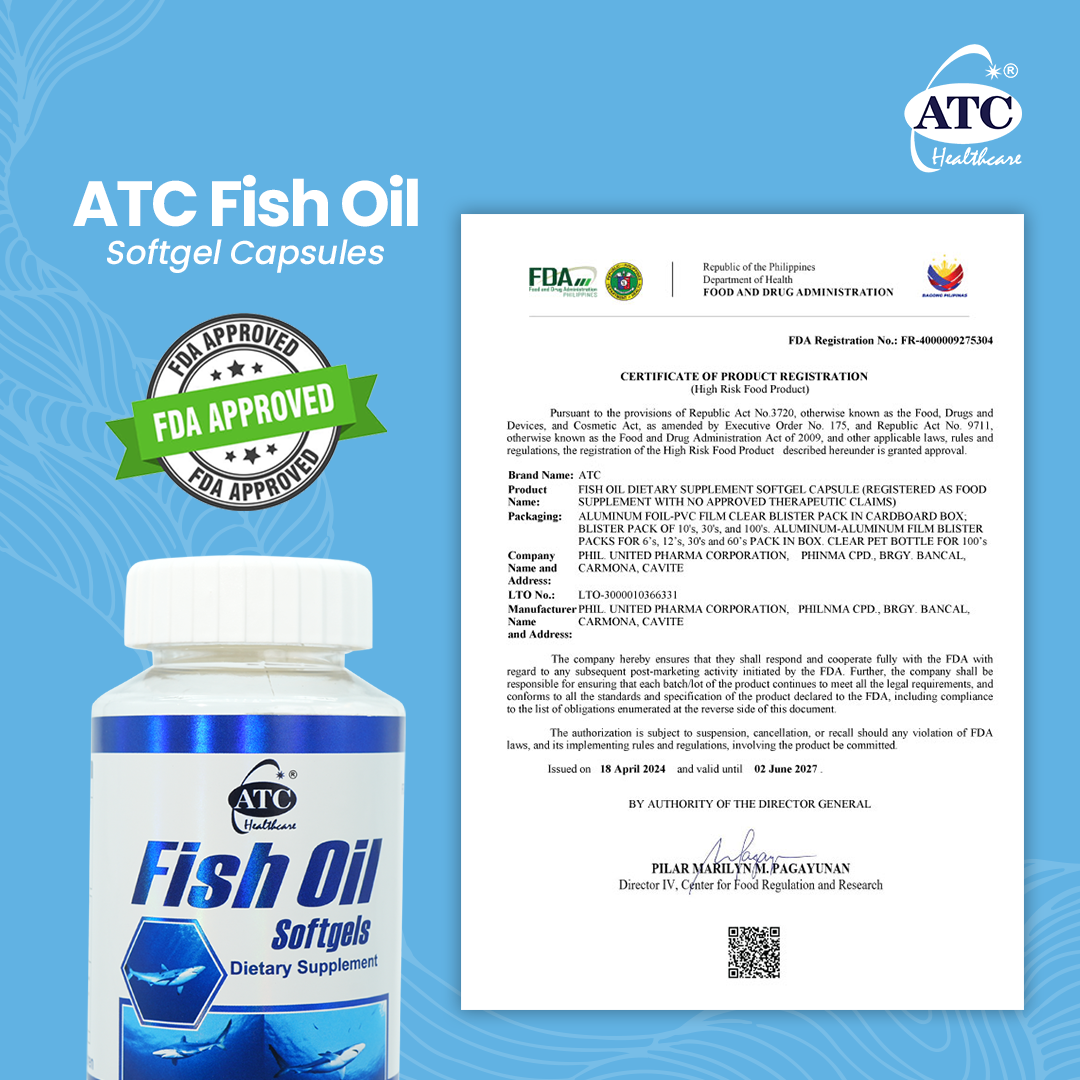 ATC Fish Oil 100's Omega 3 Health Supplements High Purity Soft Capsules ...