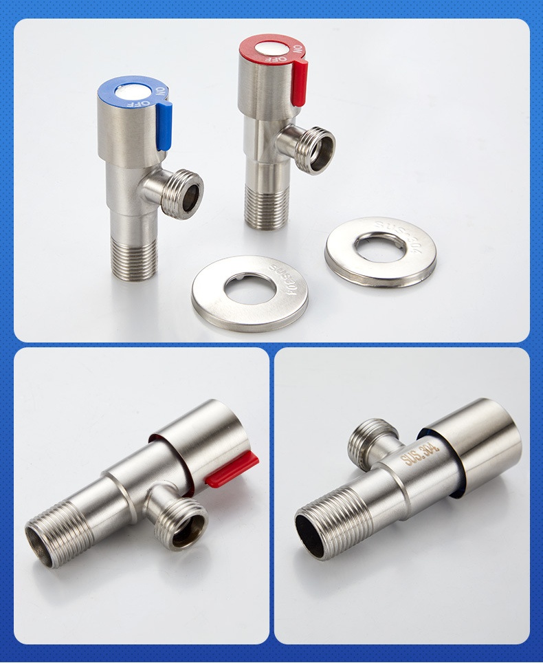 304 Stainless Steel One Way Angle Valve 1/2" Valve With Ring Cover For ...