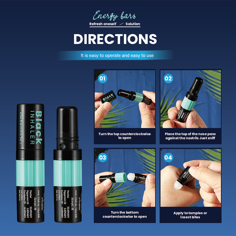 mint Black Inhaler from Thailand - Authentic - Thai Nasal Inhalers - 2 ...