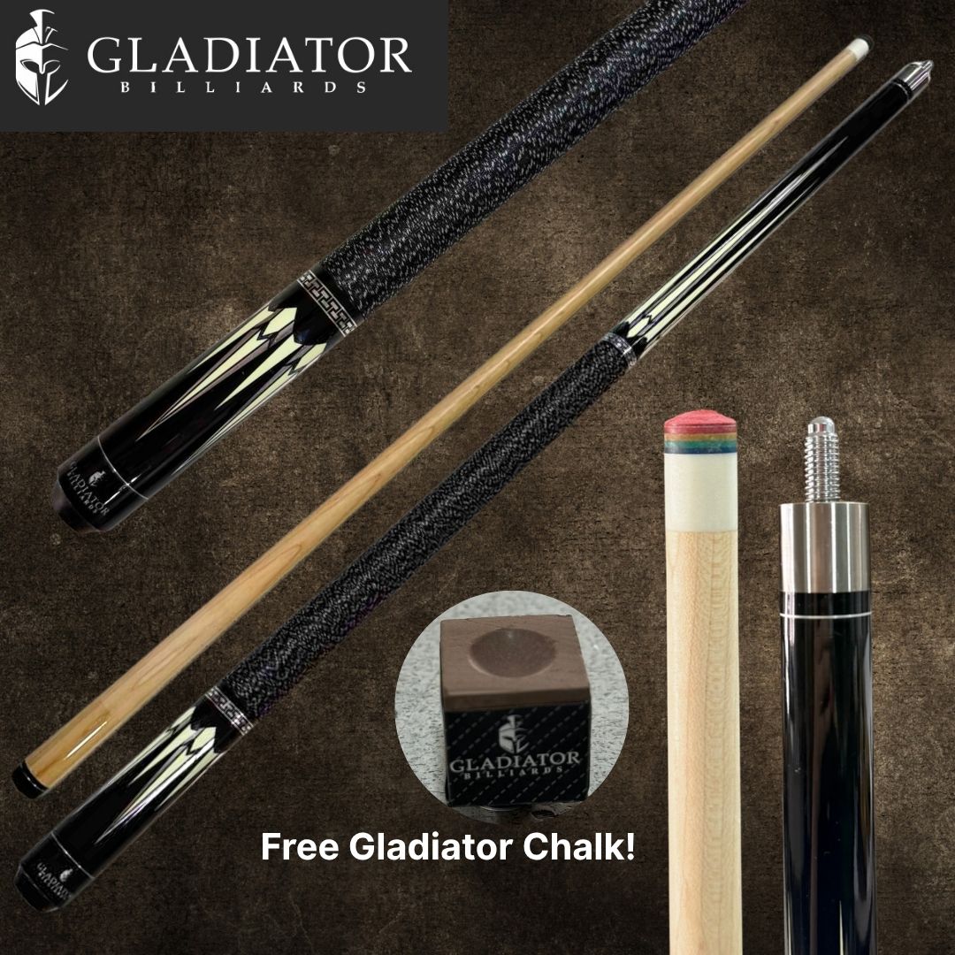 Original Gladiator Billiard Cue Stick Set (Upgraded Tip) with Free ...
