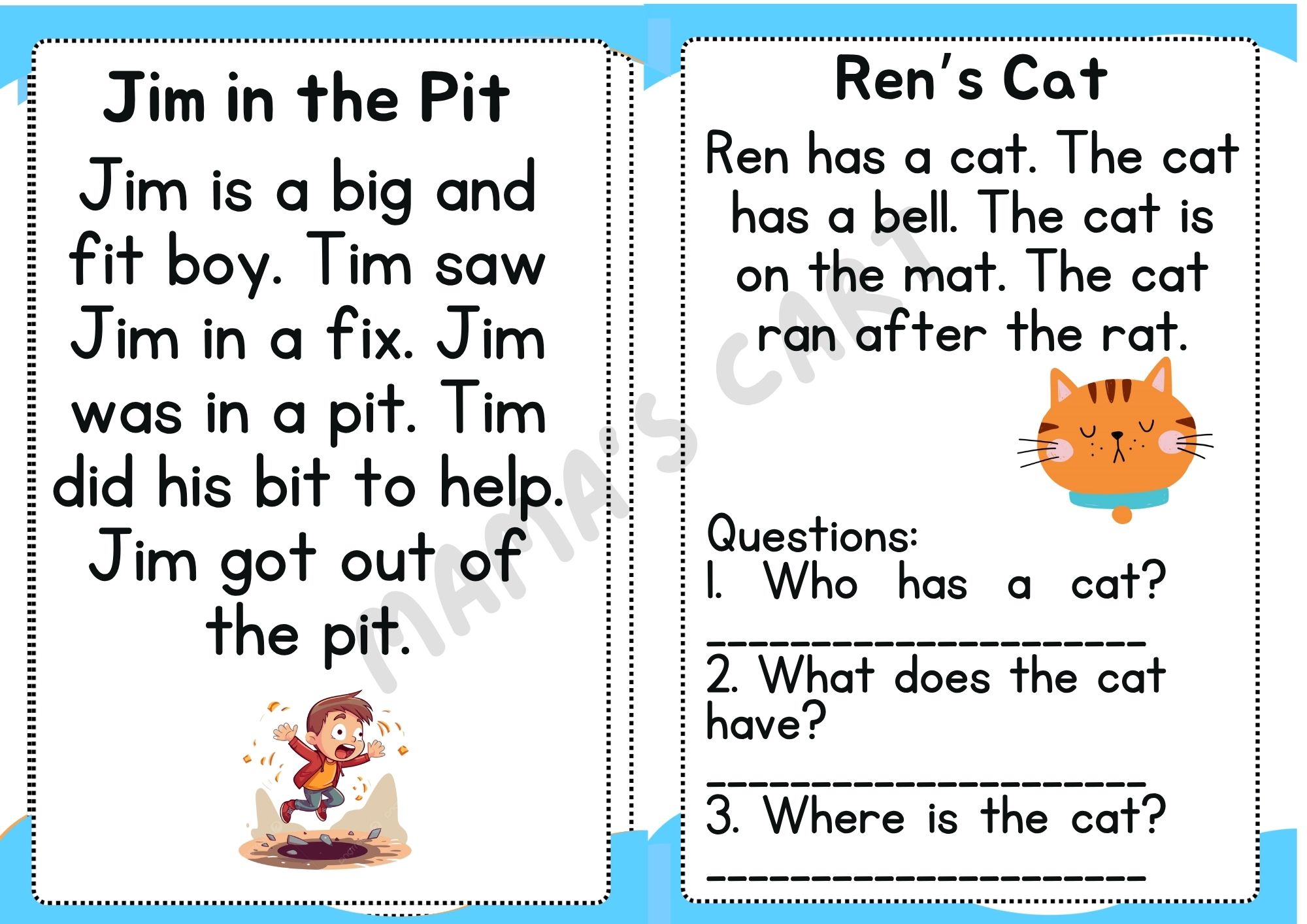 CVC SHORT STORIES FOR EARLY READING PHONICS AND COMPREHENSION PRACTICE ...