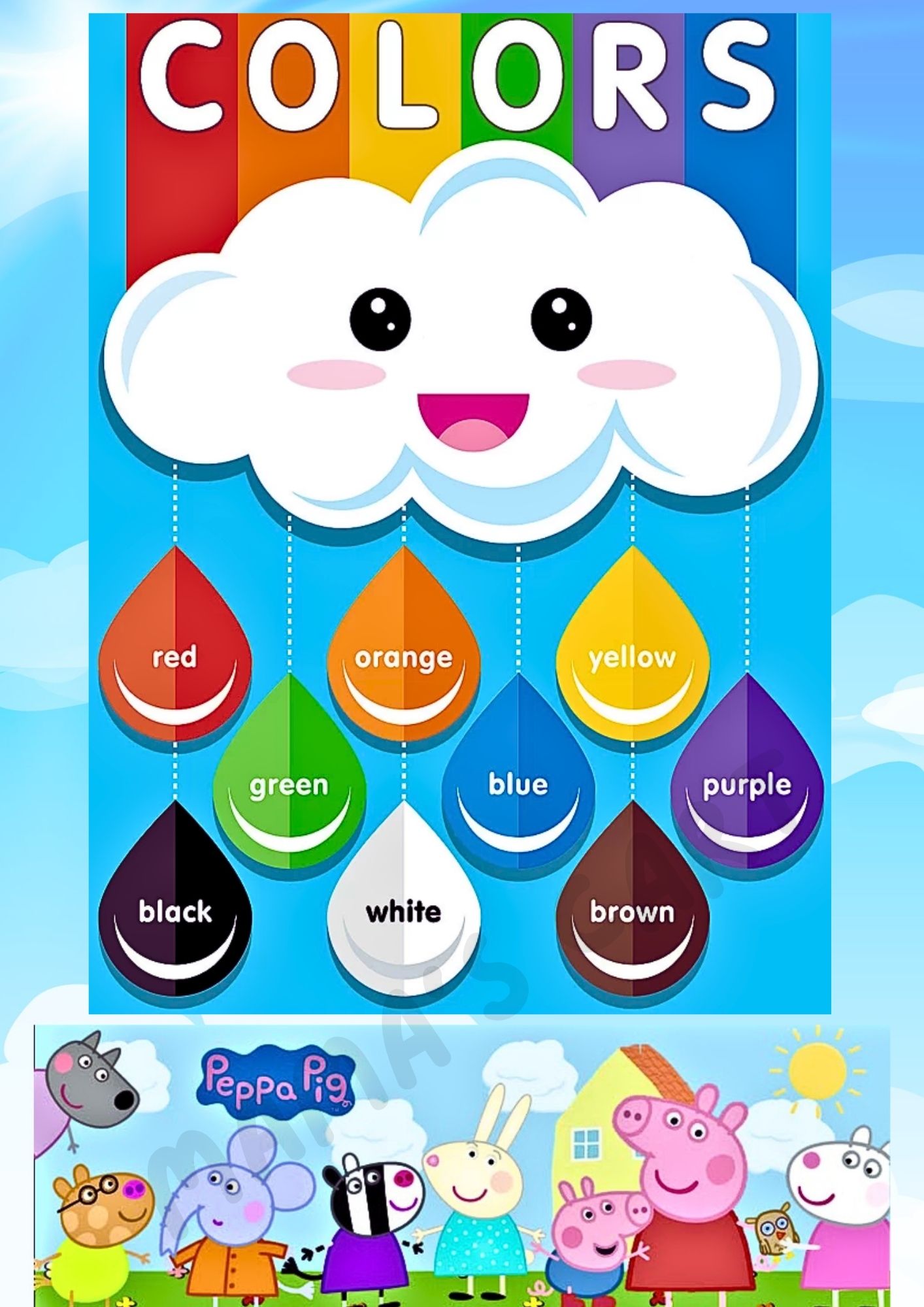 PEPPA PIG EDUCATIONAL CHARTS A4 SIZE LAMINATED FOR KIDS ALPHABET ...