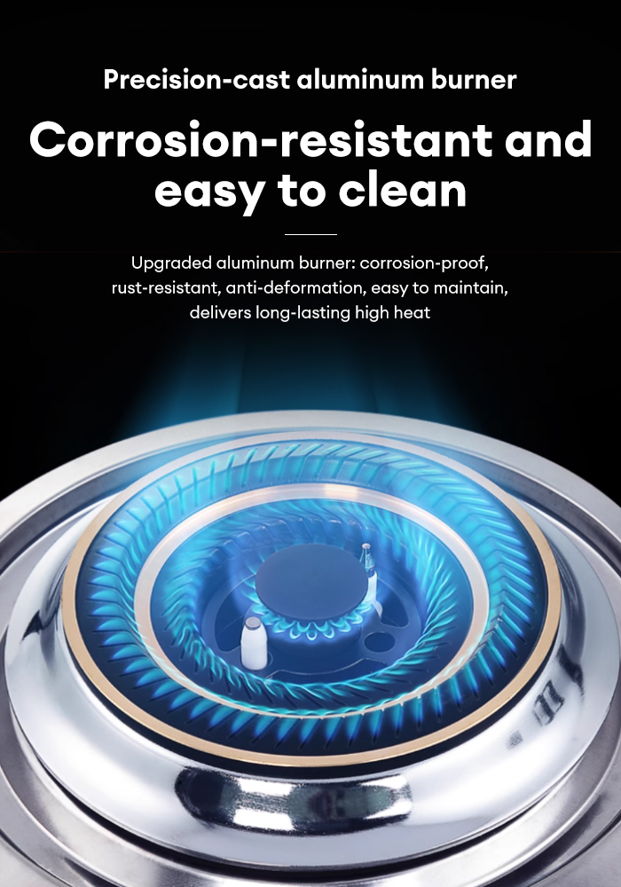 Tixx Built-In Gas Stove 5200W Firepower 2 Burners Explosion-Proof Glass ...