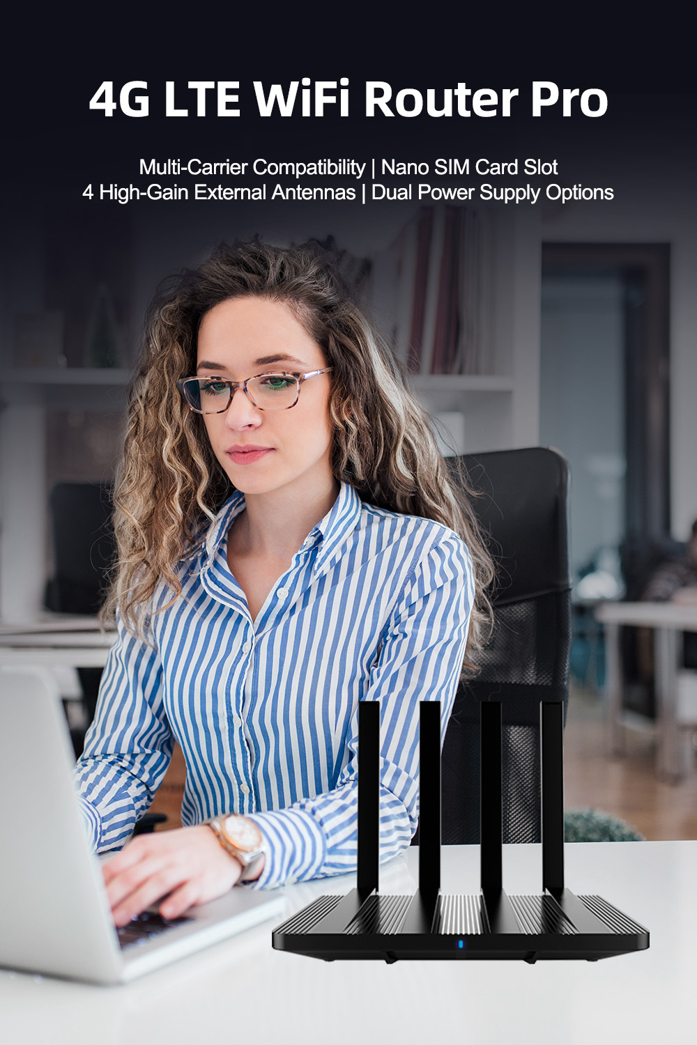 ZBTlink WE2007-B 4G Wifi Router With Sim Slot 500Mbps 4LAN Ports Wifi ...