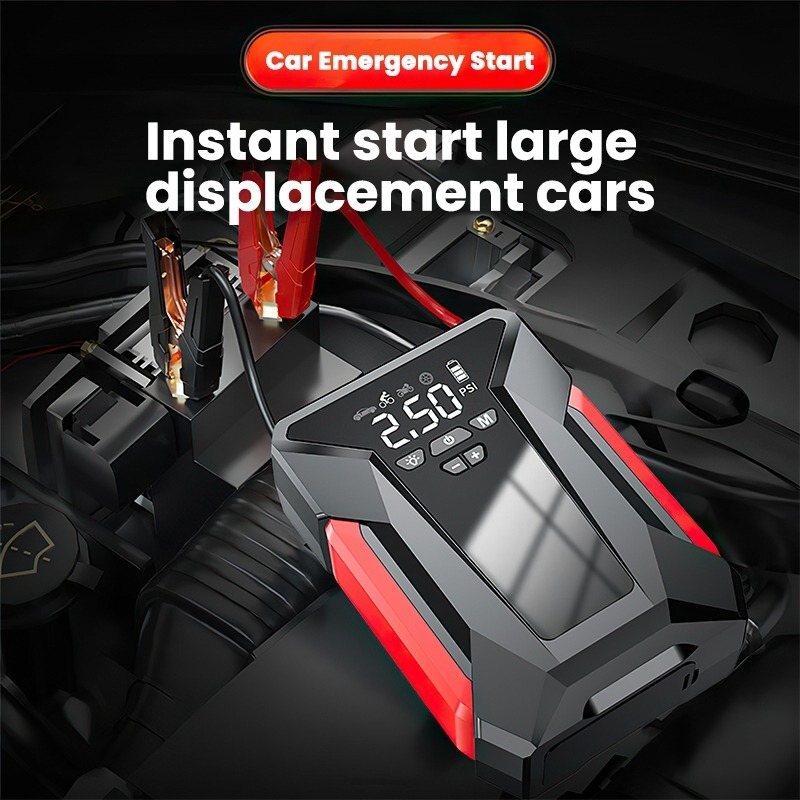 Ready Stock 4 IN 1 Jump Starter Power Bank Portable Pump Tire Inflator ...