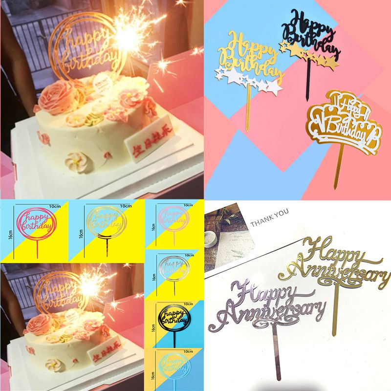 Happy Birthday Toppers Arcylic Cake Topper For Decoration Cake Birthday ...