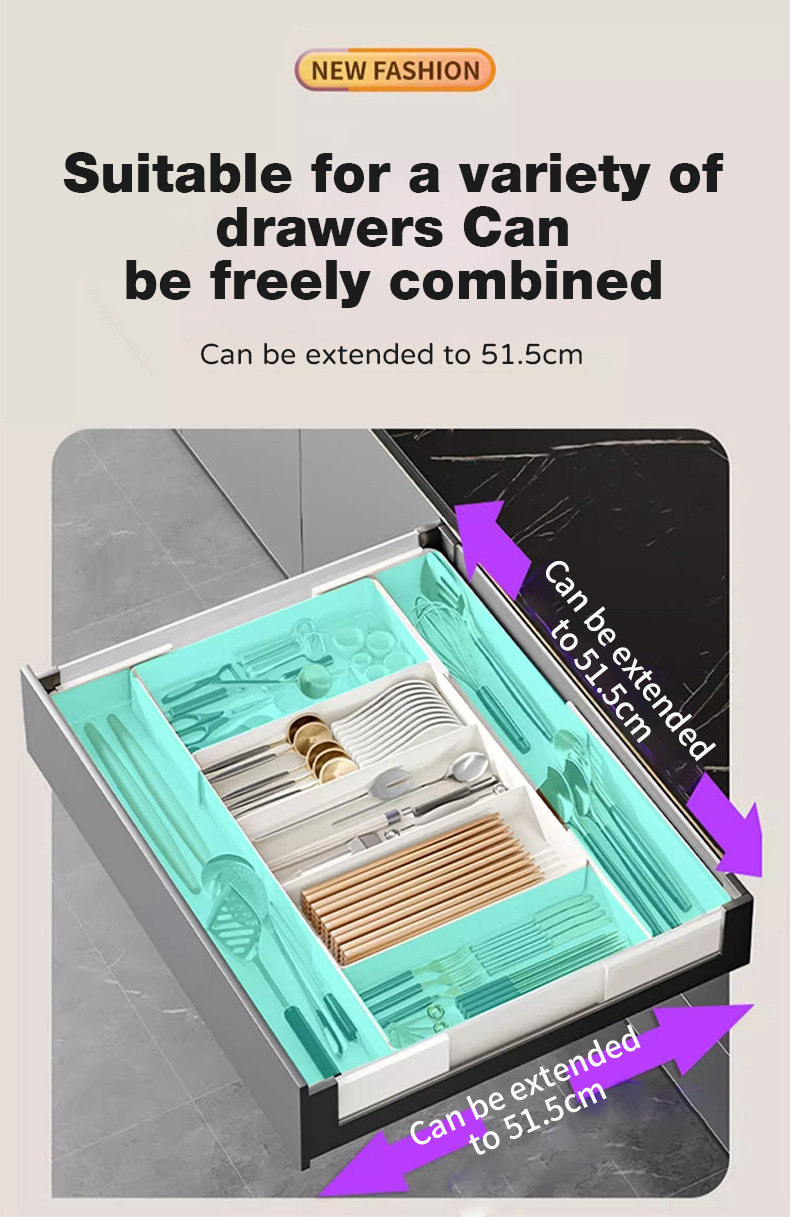 Drawer Spoon and Fork Organizer Expandable Plastic Cutlery Organizer ...