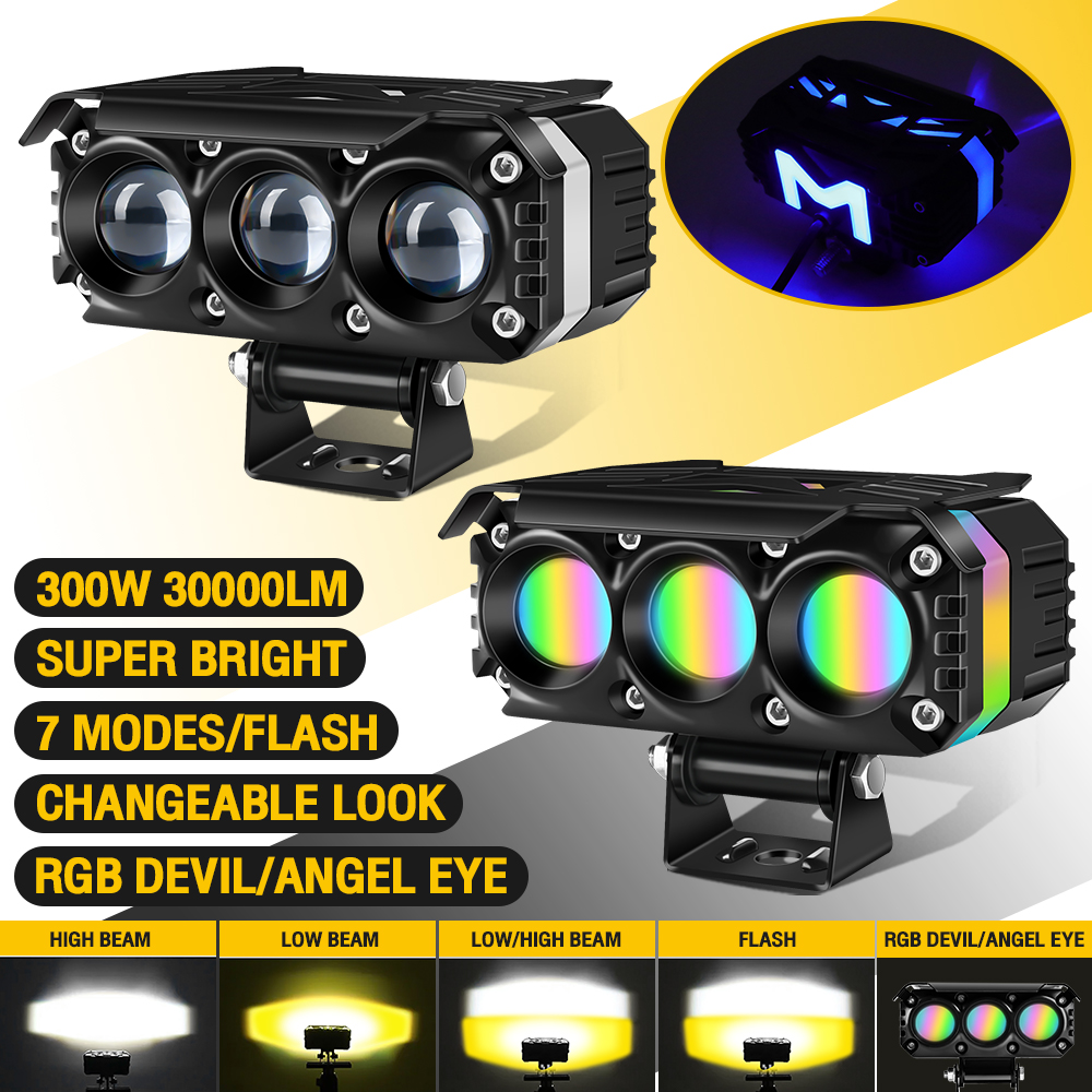 Novsight 300W Mini Driving Light DC 9-100V Double LEDS Motorcycle Work ...