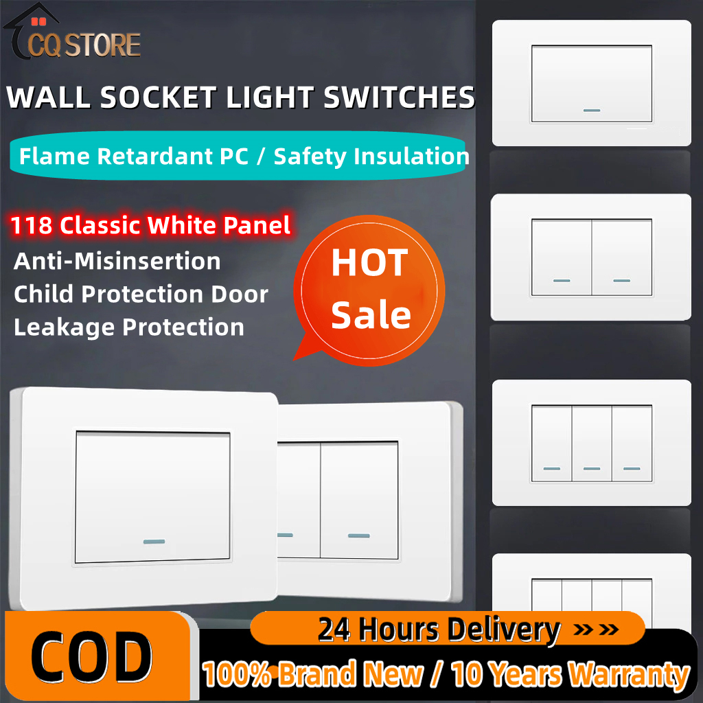 118 Wide Series Wall Light Switch Modern Socket Outlet Switch Electrical Duplex Universal Outlet ...