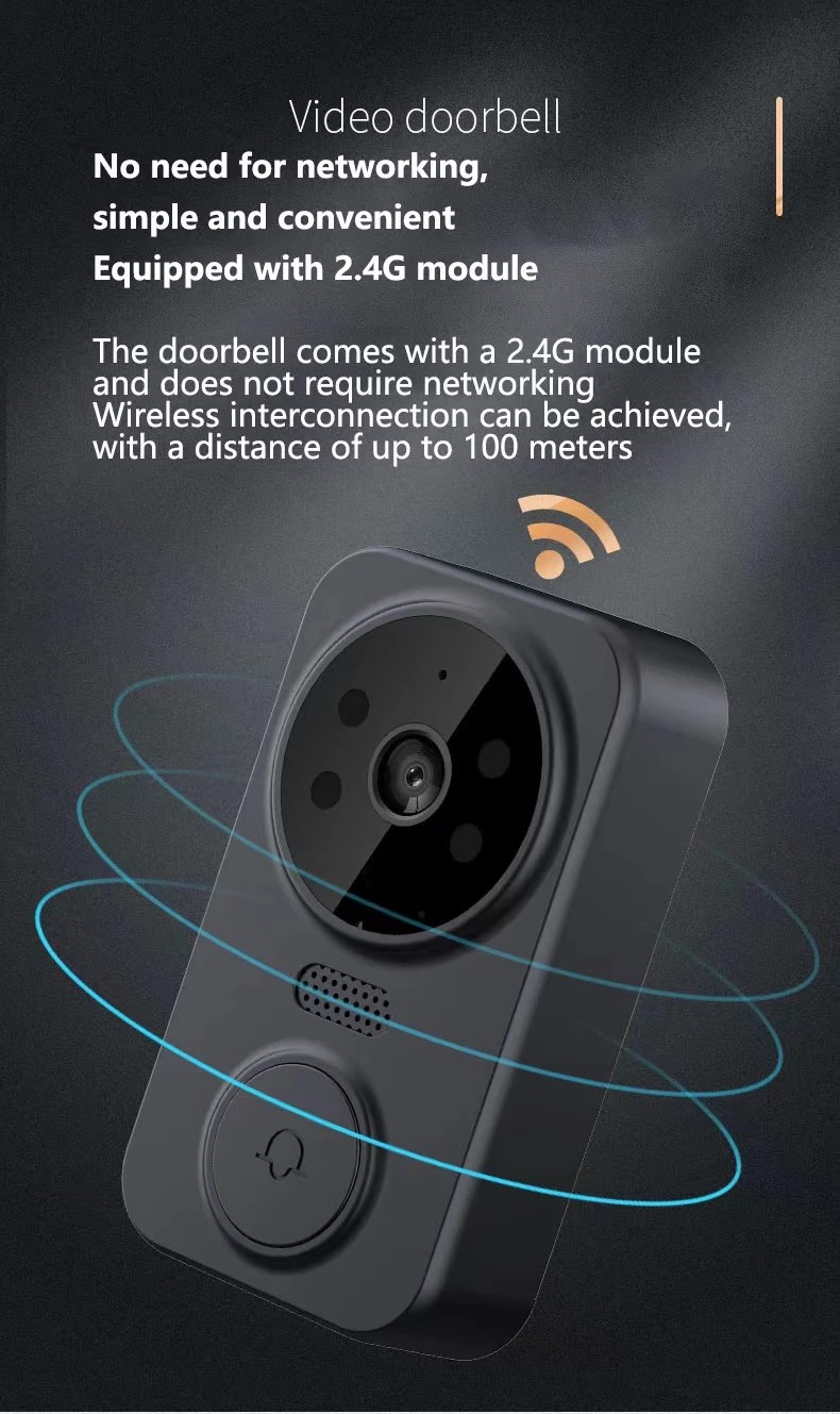 Wireless Doorbell Display Screen Waterproof Smart Doorbells Two-Way ...