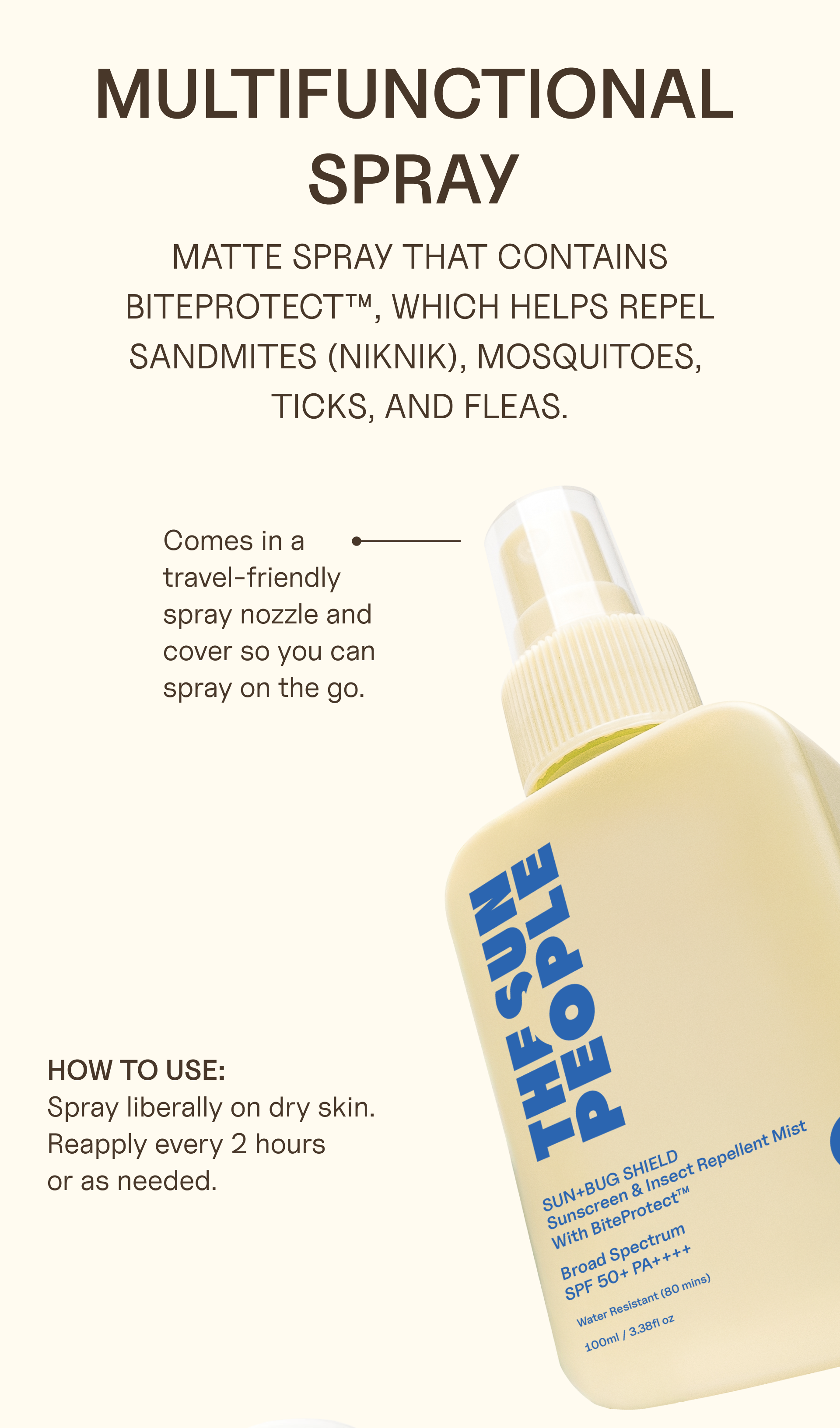 The Sun People Sun+Bug Shield SPF 50+ PA++++ Face & Body Sunscreen and ...