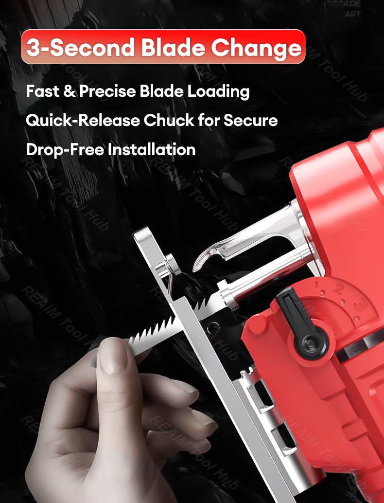 REAIM Electric Jigsaw with Blade Woodworking Saw Household Power Tools ...