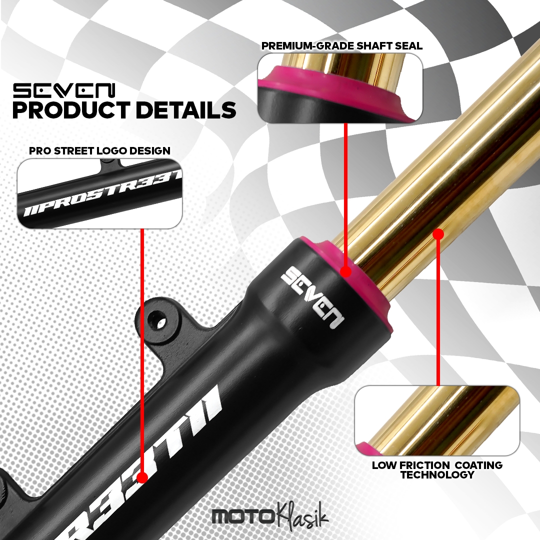 MOKOTO SEVEN SERIES PRO STREET FRONT SHOCK ASSY NMAX ADV PCX CLICK BEAT ...