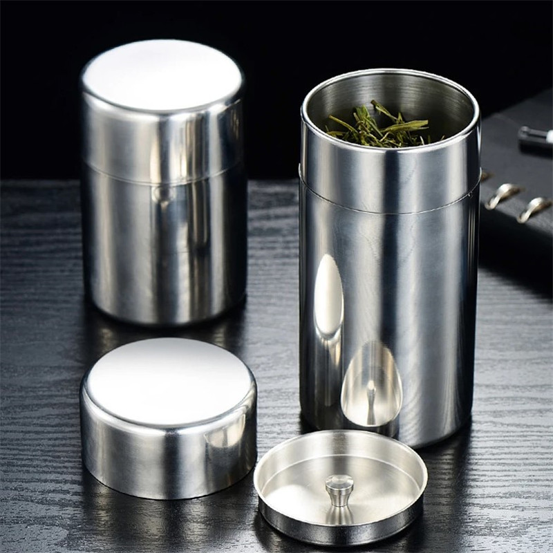 (COD)Tea Canister with Airtight Double Lids for Loose Tea - Small ...