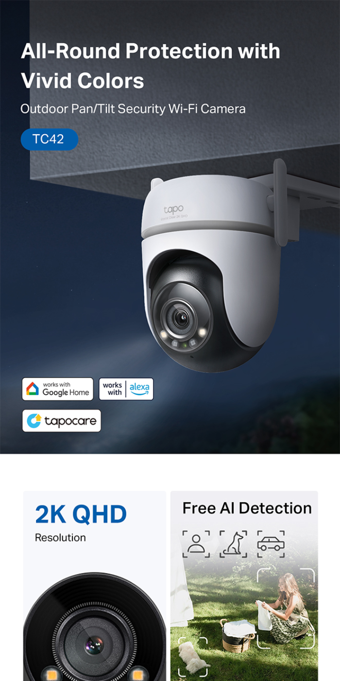 TP-Link | Tapo TC42 | Outdoor CCTV | Pan/Tilt | Security Wi-Fi Camera ...