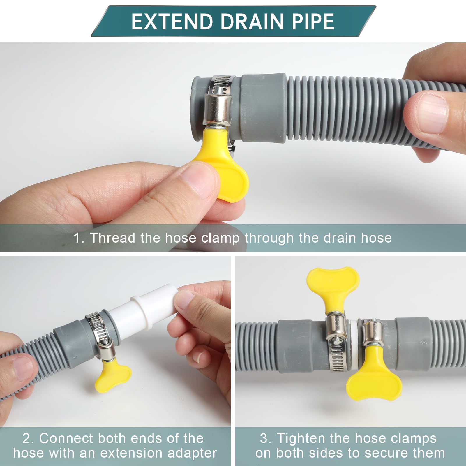 Washing Machine Drain Hose Outlet Water Pipe Drainage Soft Flexible ...