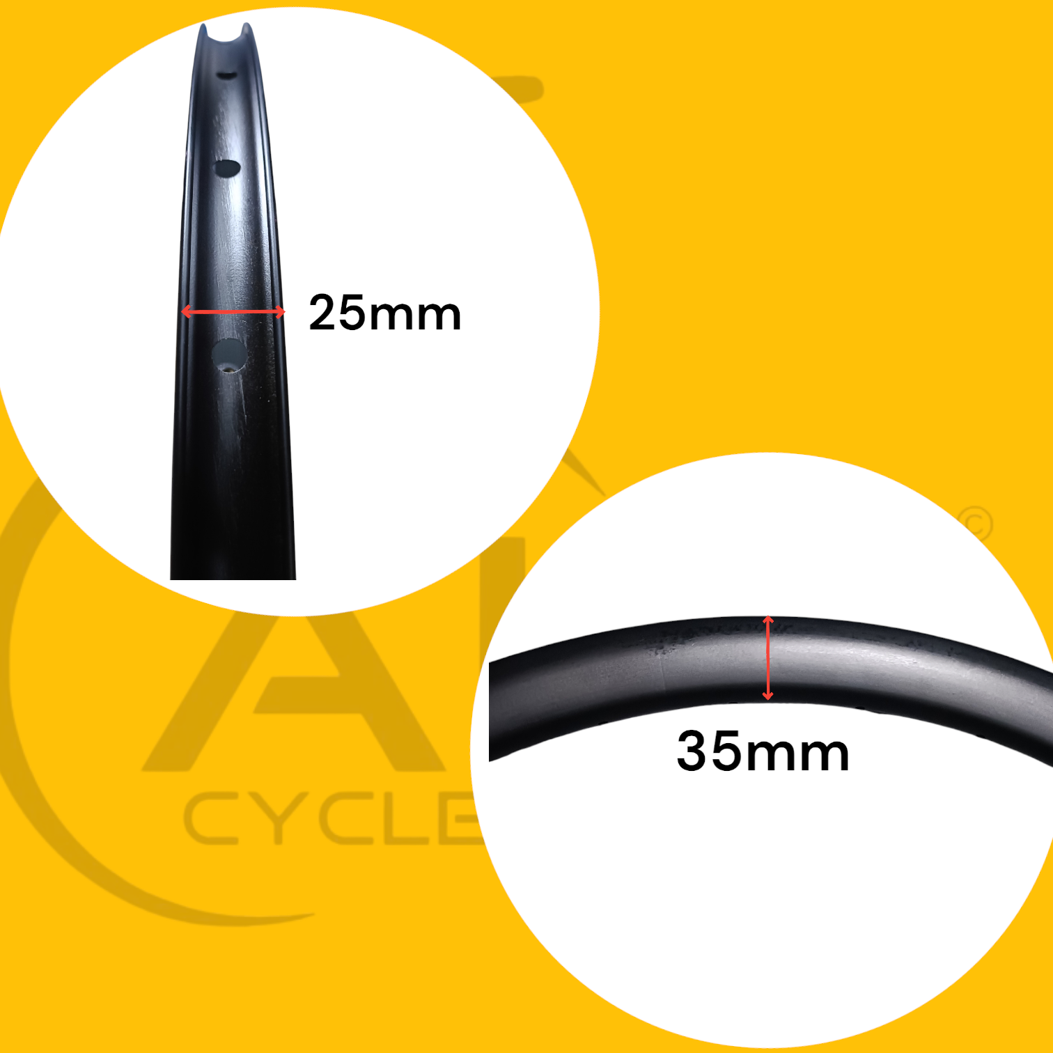 700c / 29er 35mm TUBELESS READY BIKE RIMS 32H FOR GRAVEL / ROAD / MTB ...