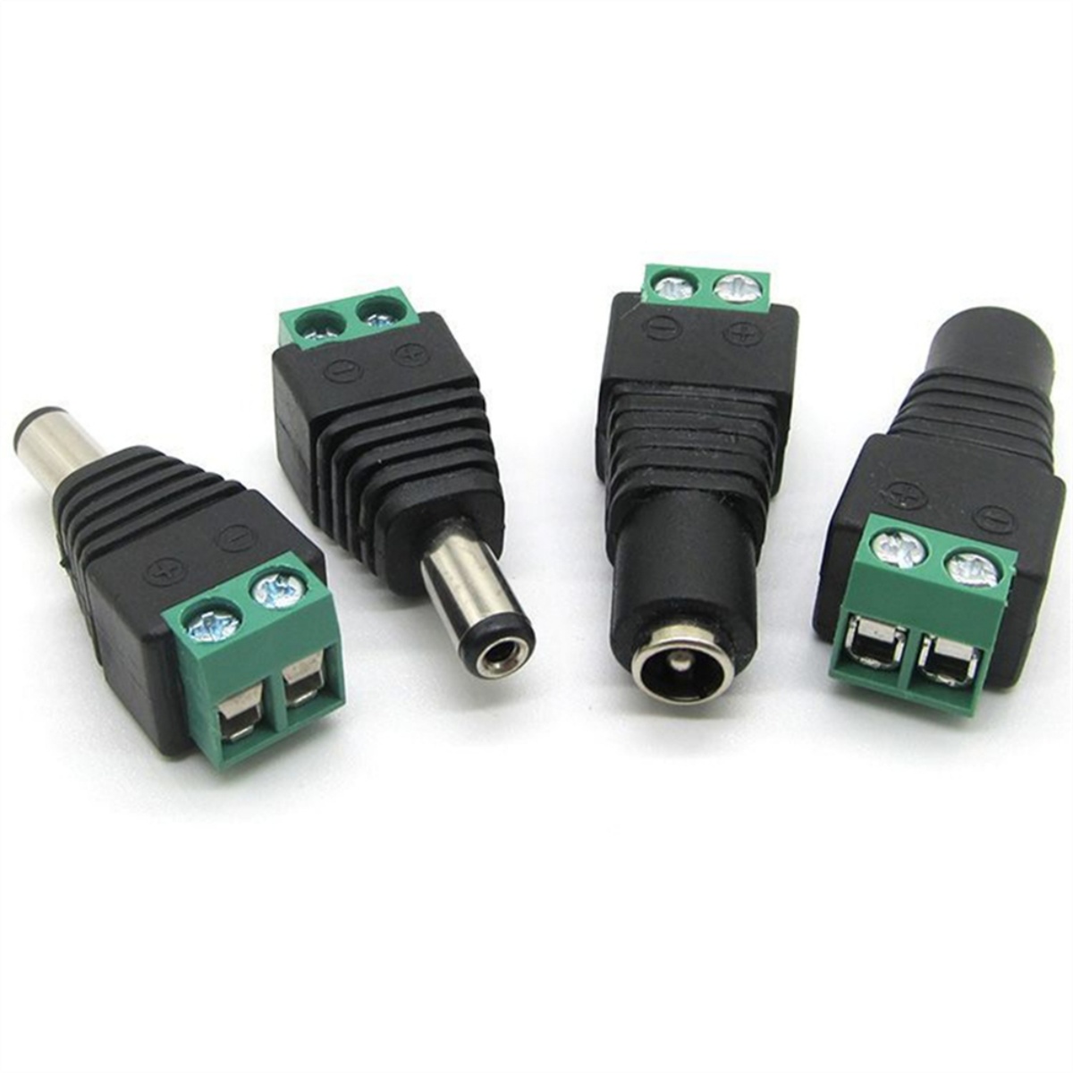5 Pairs 12V DC Power Connector (5.5x2.1mm) - Male/Female Barrel Jack ...