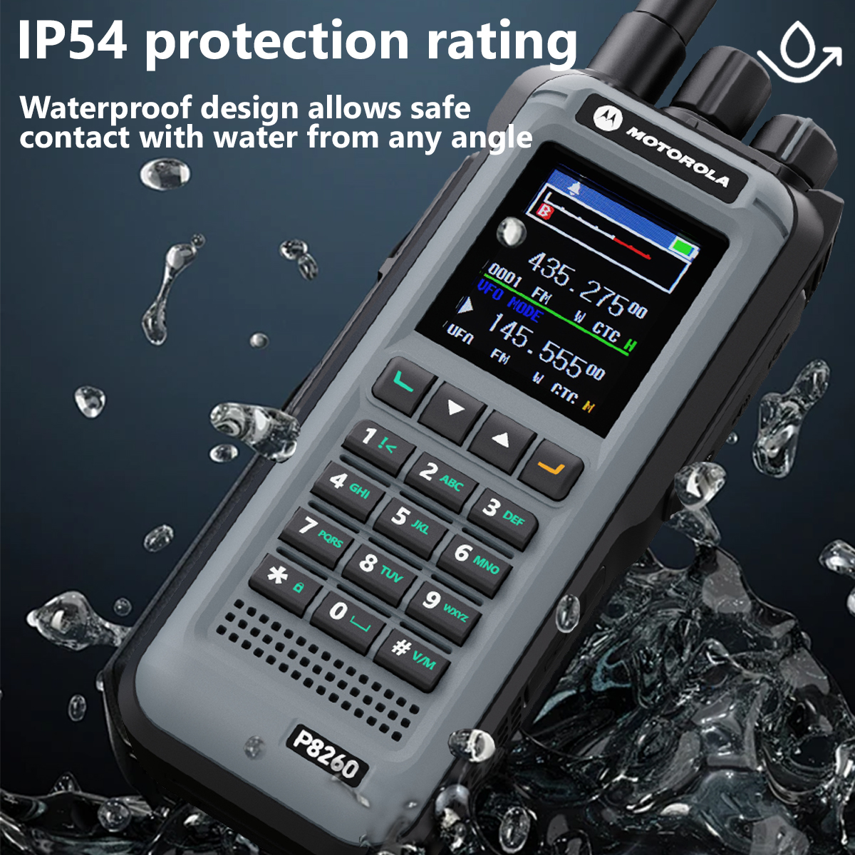 MOTOROLA P8260 Walkie Talkies 50W High power 50KM Long range 999 ...