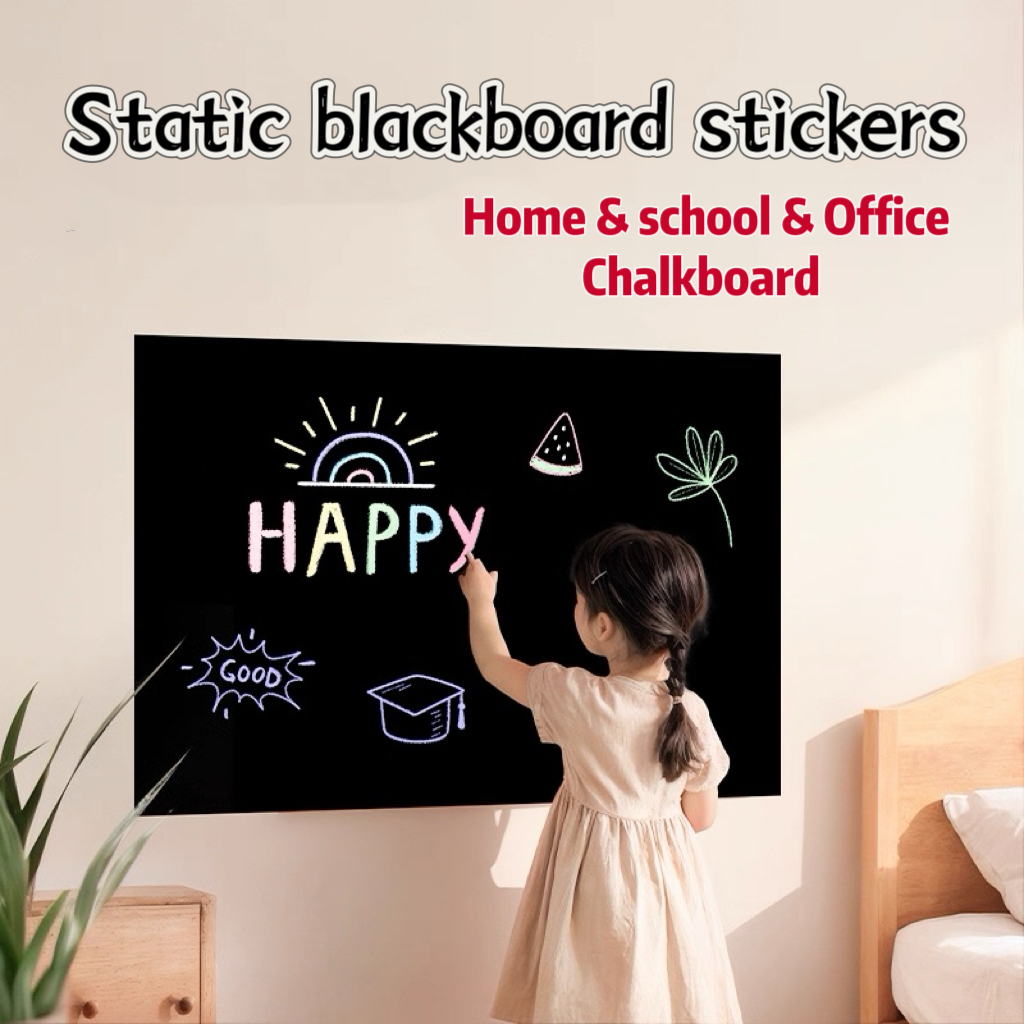 ZH302 Soft Whiteboard & Blackboard Wall Sticker 【No magnetic force ...
