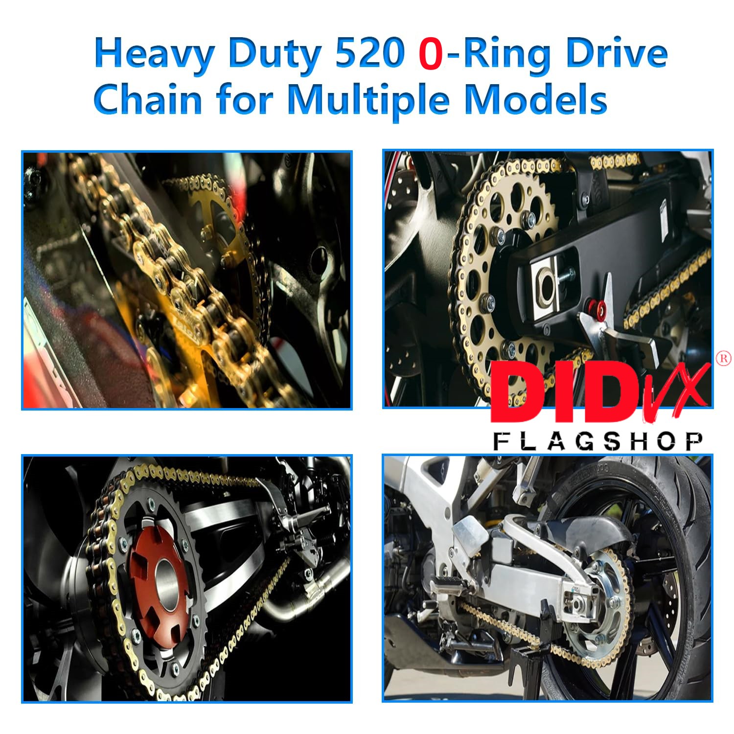 Universal Motorcycle Chain Oil Seal Golden Chain DID Oring 520 525 530 ...