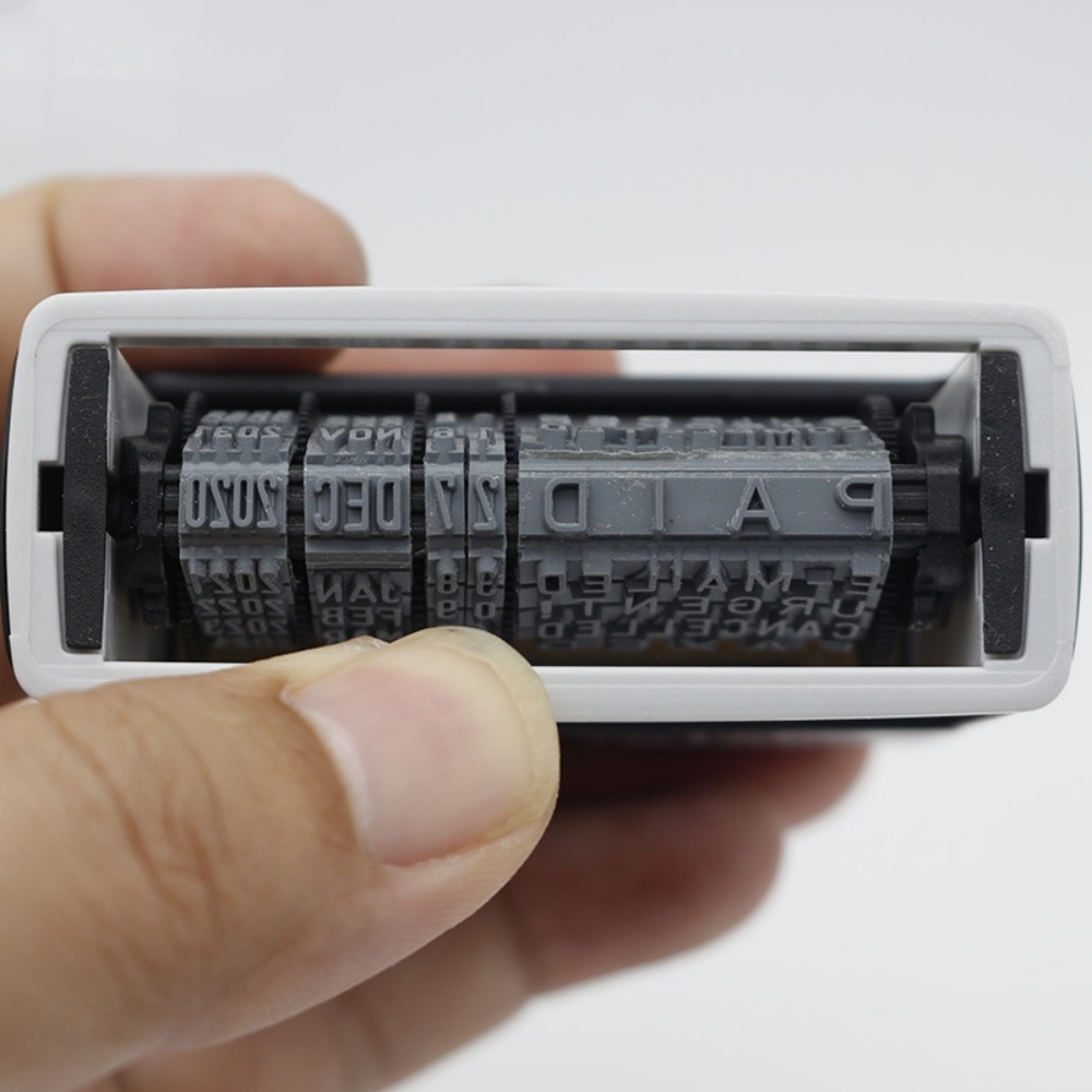 Shiny Self-inking Dater Stamp Commom Office 12 Phrases Paid Stamp with ...