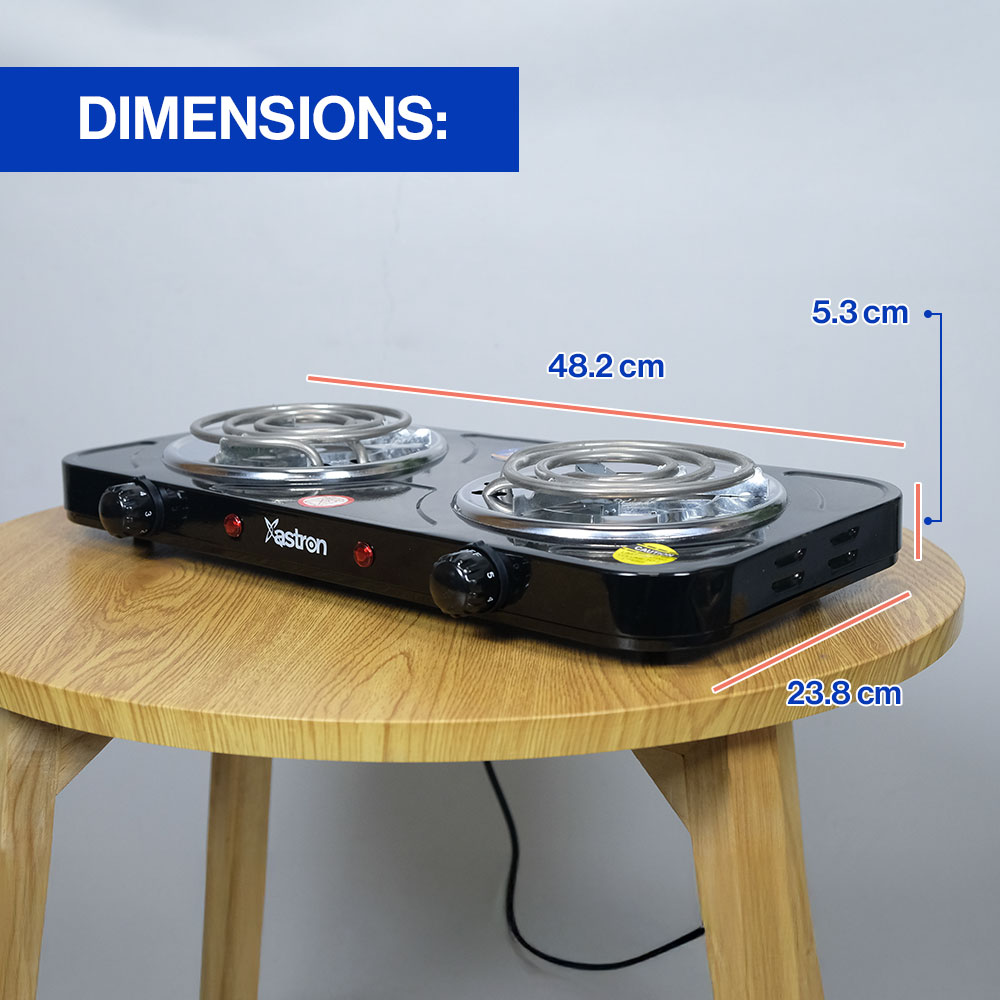 Astron ES273 Electric Stove | Double Burner | 2000 watts | Variable ...