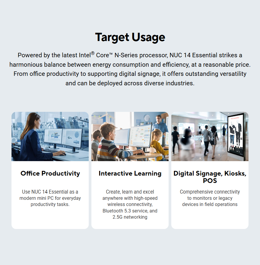 ASUS NUC 14 Essential Intel Processor N150 Graphics Mini PC ...