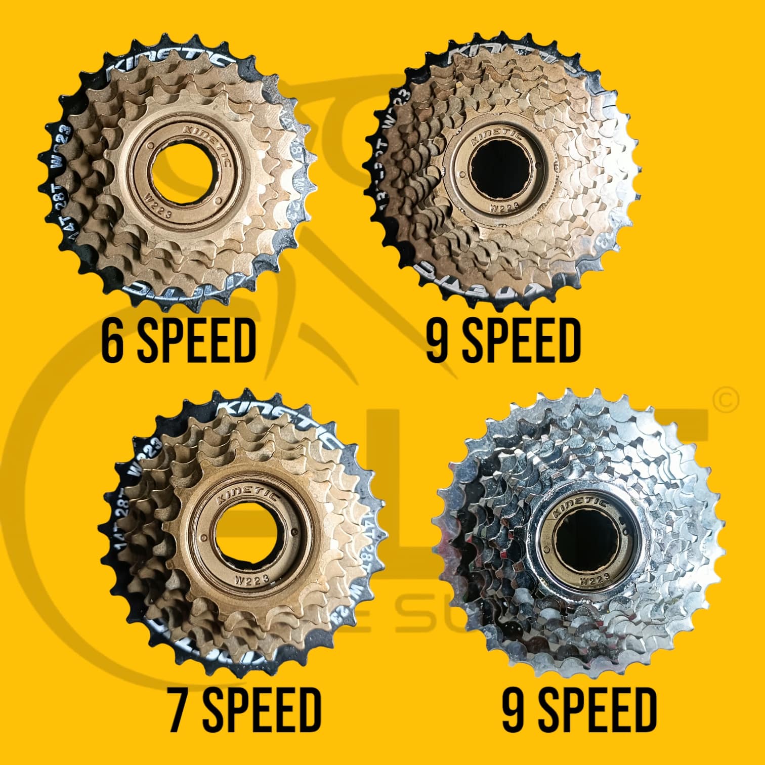 KINETIC SPROCKET THREAD TYPE 6 / 7 / 9 MULTI SPEED COGS BIKE PARTS ...
