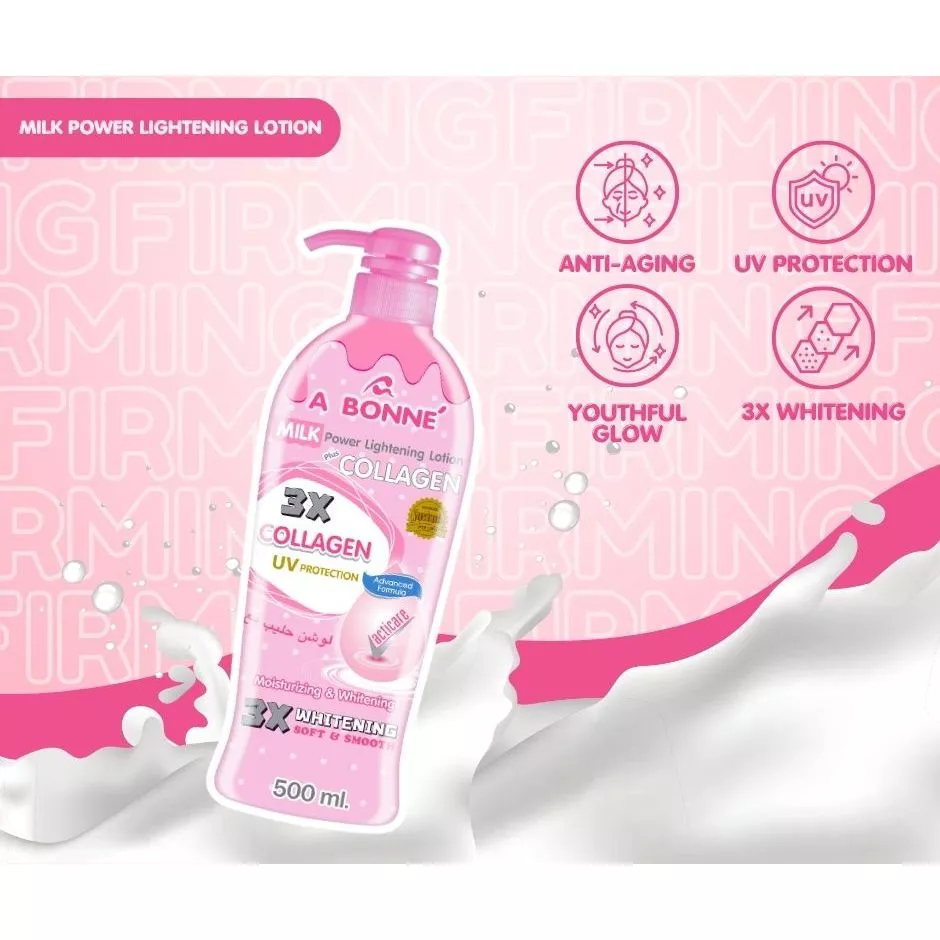 A BONNE LOTION MILK LIGHTENING Collagen Lotion 500ml Plus 3x Collagen ...