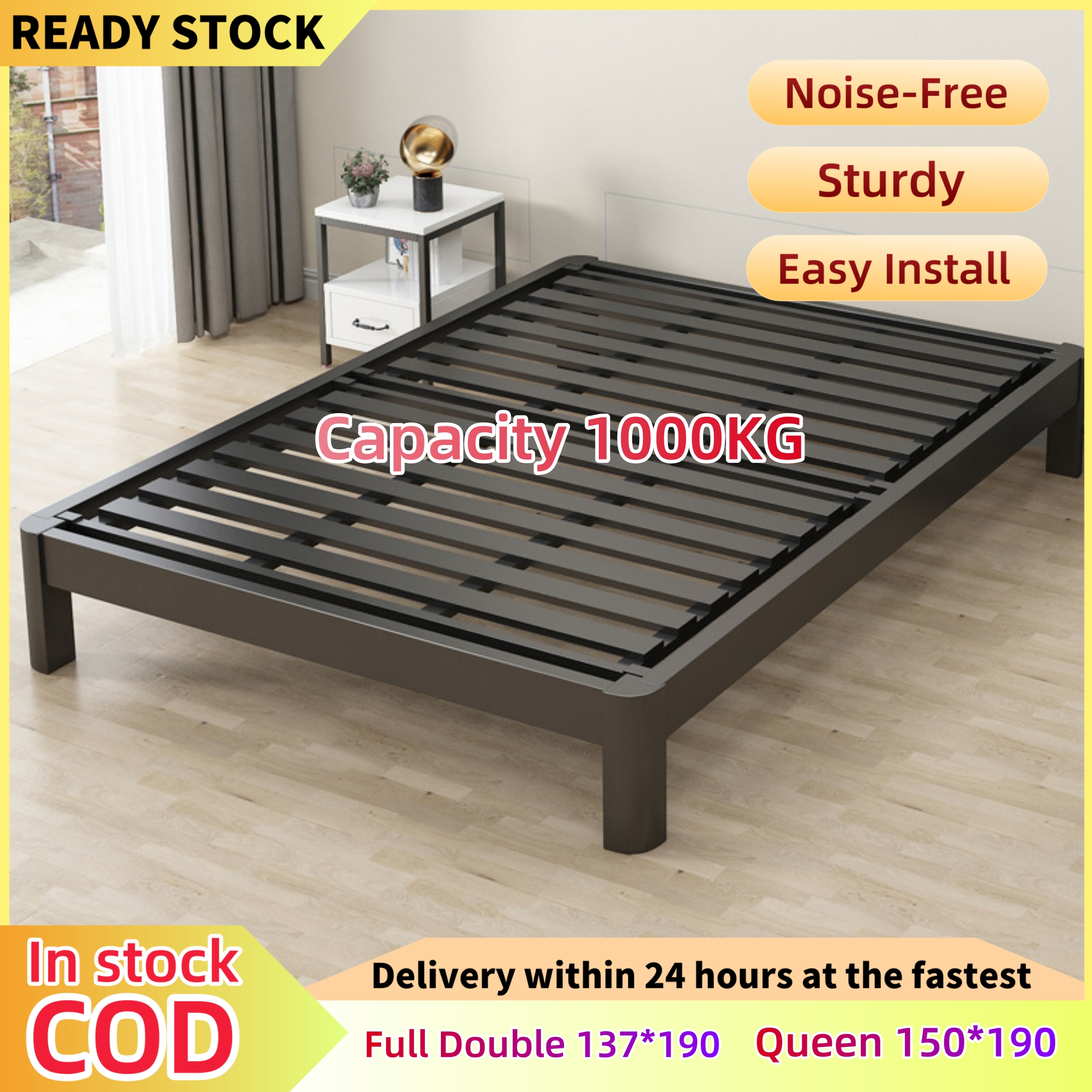 【In stock-ships within 24H-COD】bed frame double size queen size heavy ...