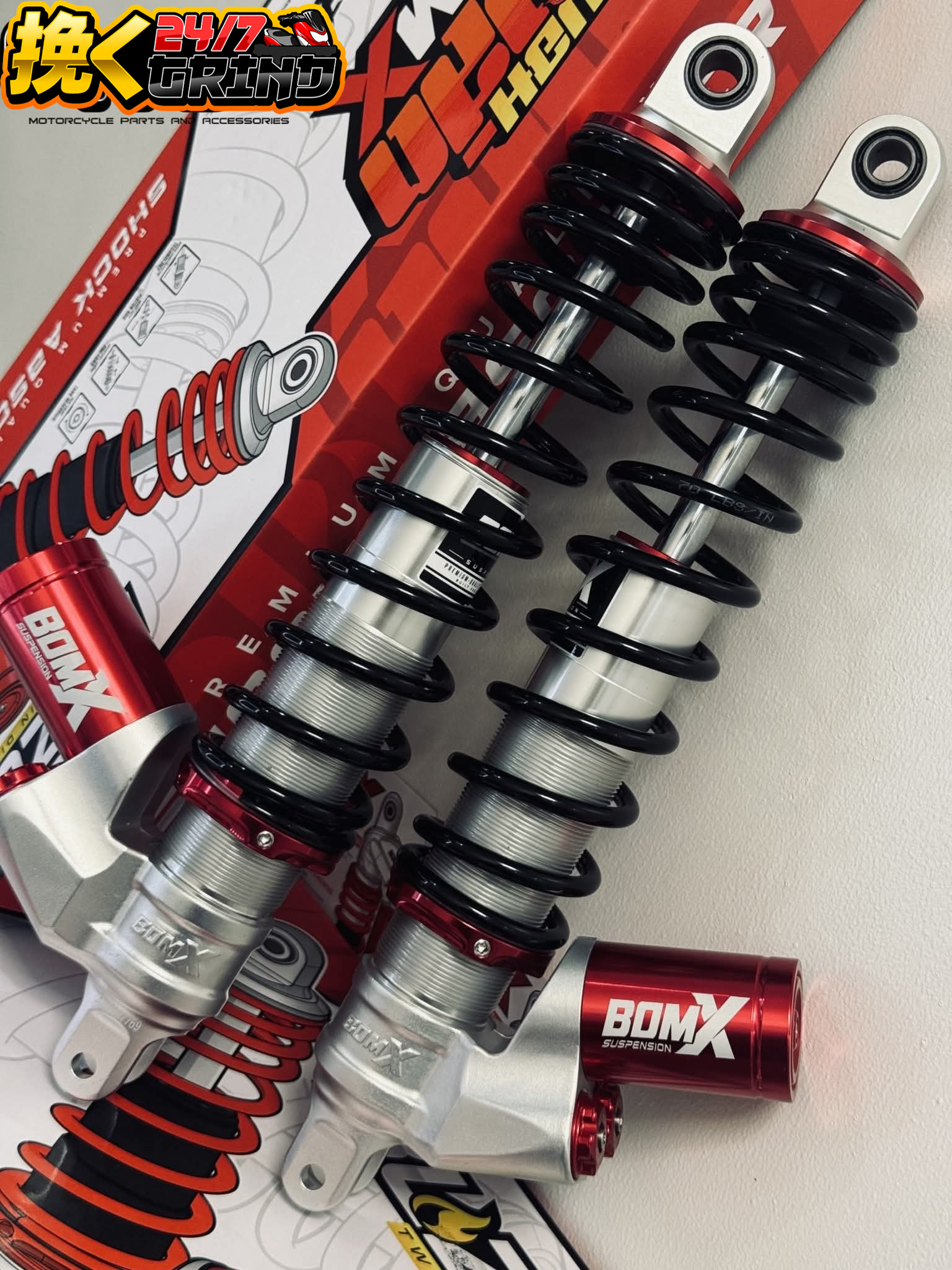 Bom-X Blaze Suspension 335MM Aerox v1 v2 / Nmax v1 v2 FULLY ADJUSTABLE ...