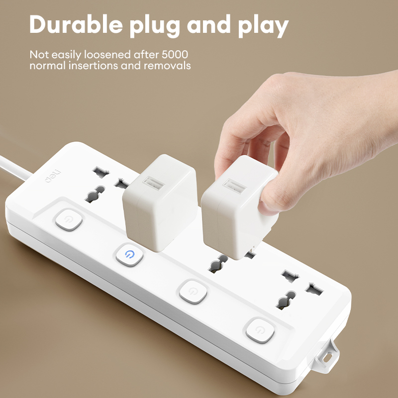 Deli Vusign 2/3/5M Socket Extensions 5 Groups Universal Electric ...