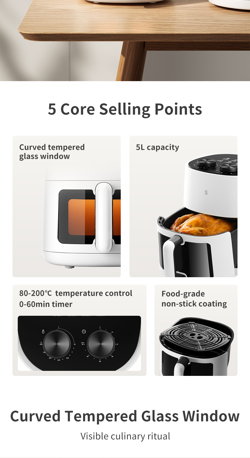 Simplus Gen-S N1 5L Air Fryer Non-stick Multifunction Frying Pan Air ...