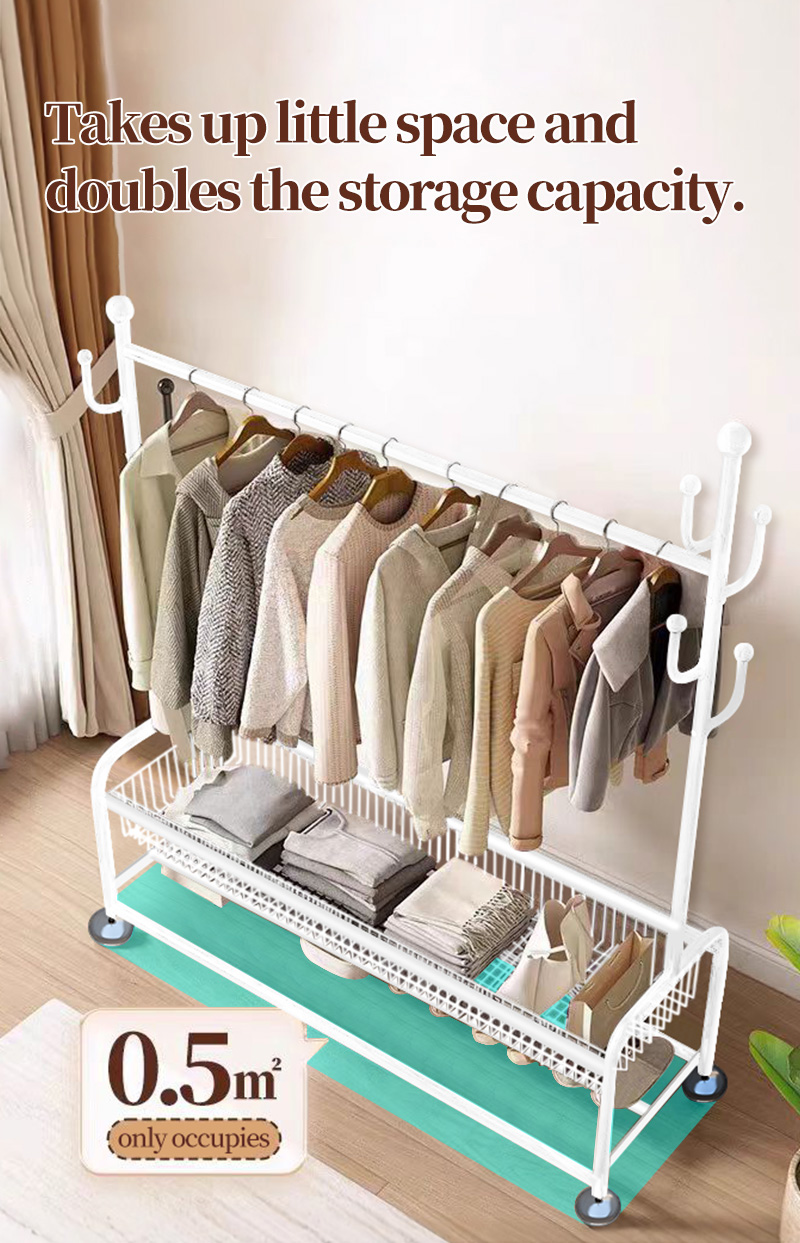 Kabi Metal Clothes Rack Sampayan ng damit Multifunctional Floor ...