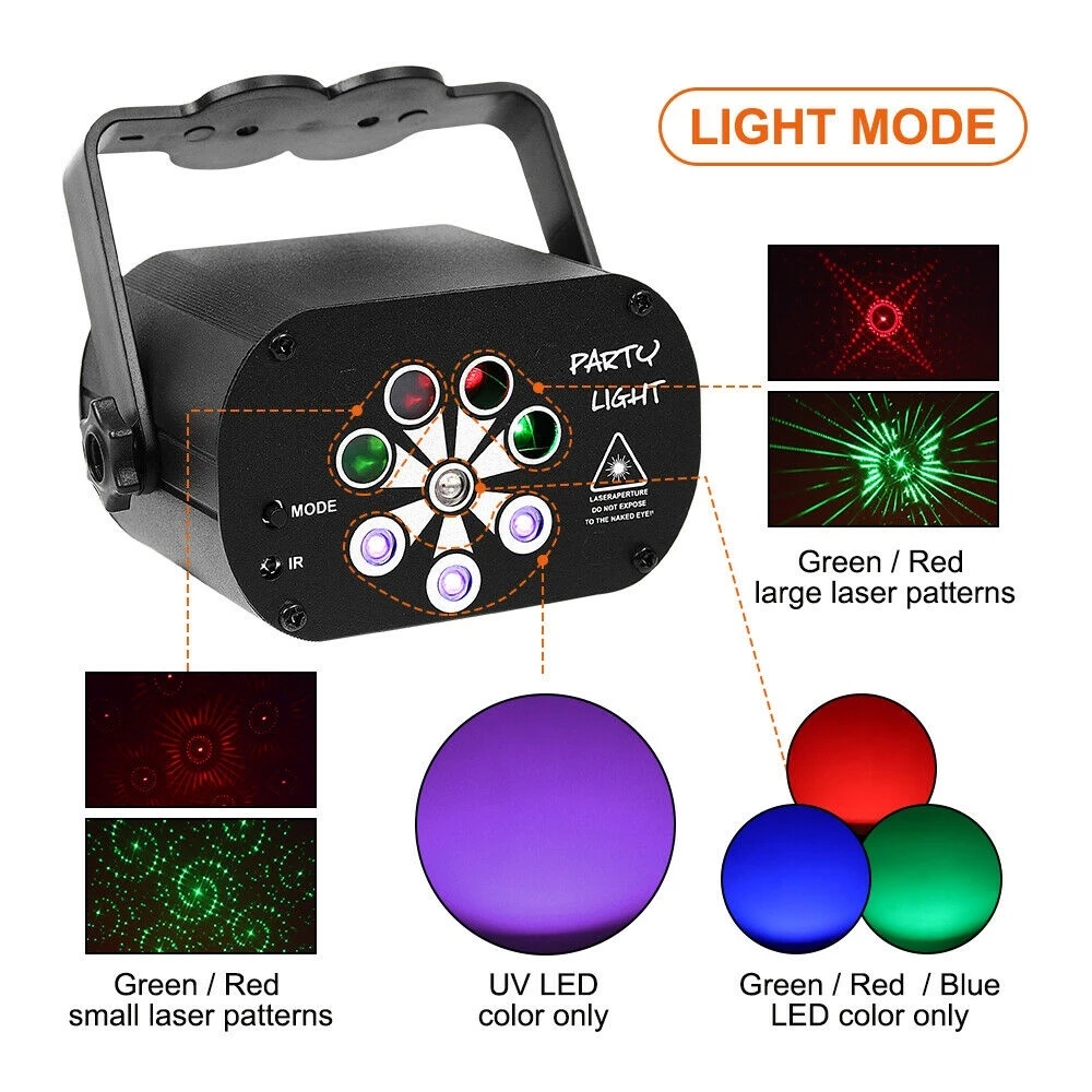 LED Laser Stage Light Projector Light with 240 Patterns - RGB Party KTV ...