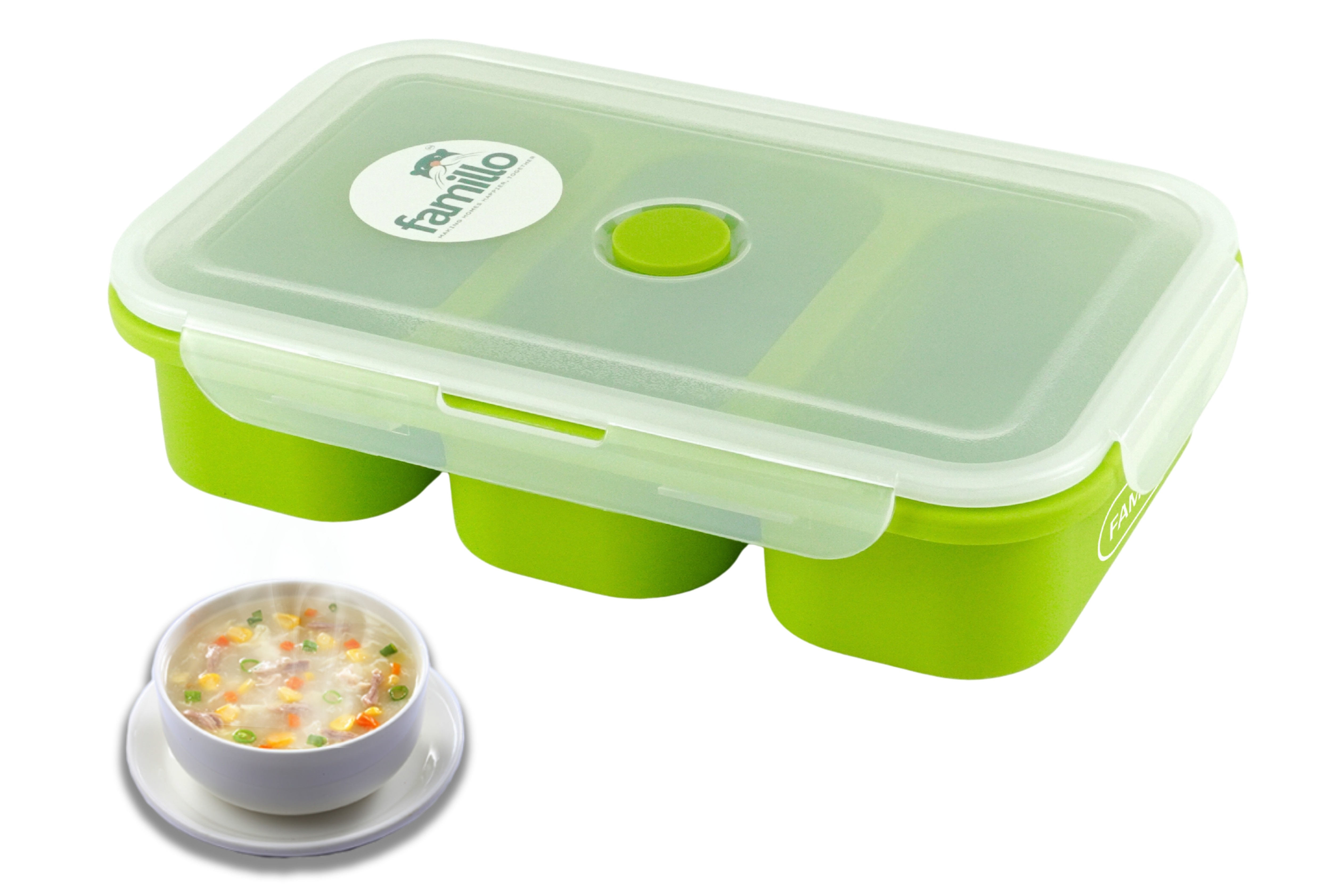Famillo Silicone Freezer Tray (3 Large Molds) – 100% Food Grade Safe ...