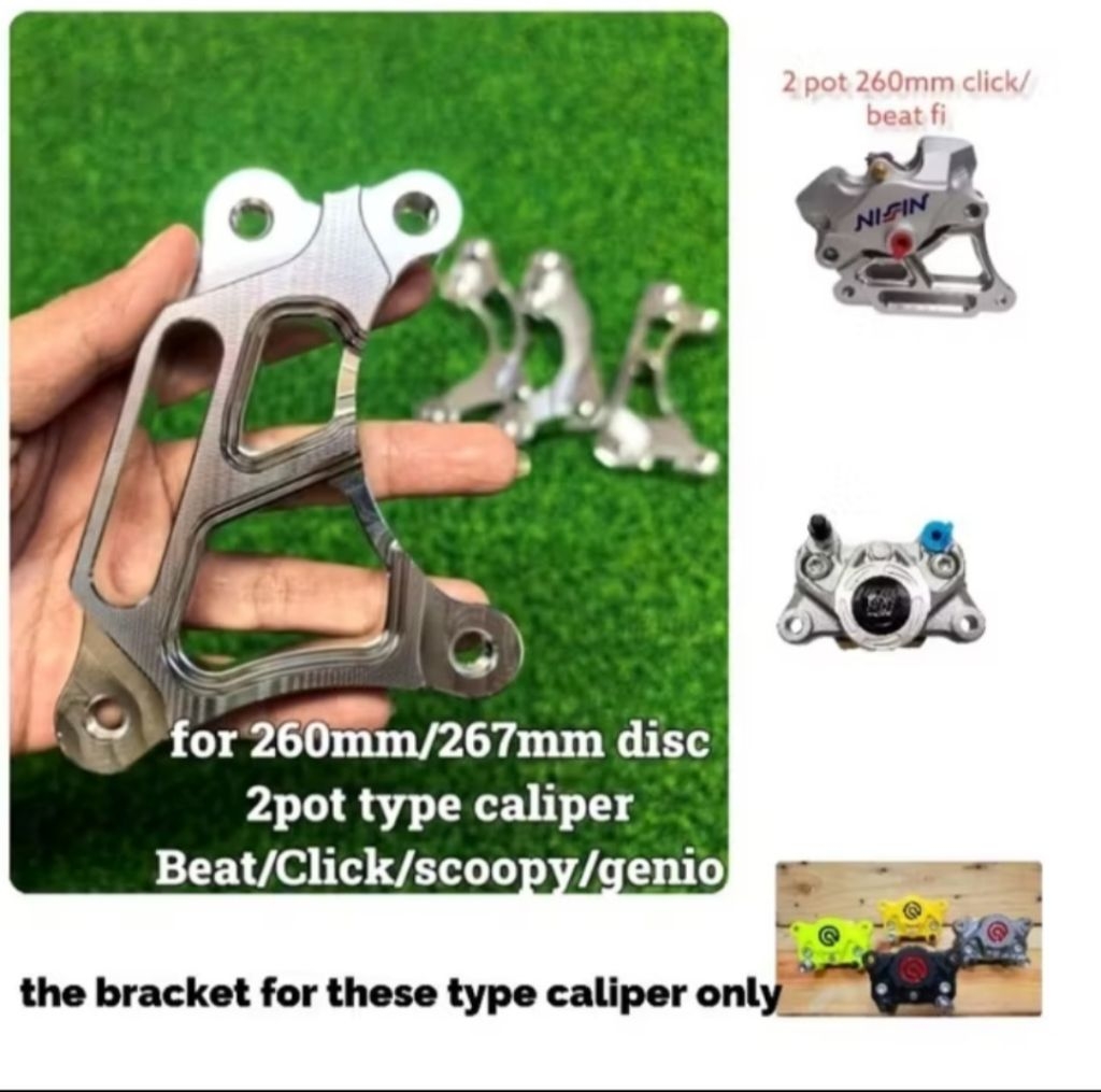cnc bracket Only 2pot caliper 200mm 220mm 260mm 267mm Mio carb beat ...