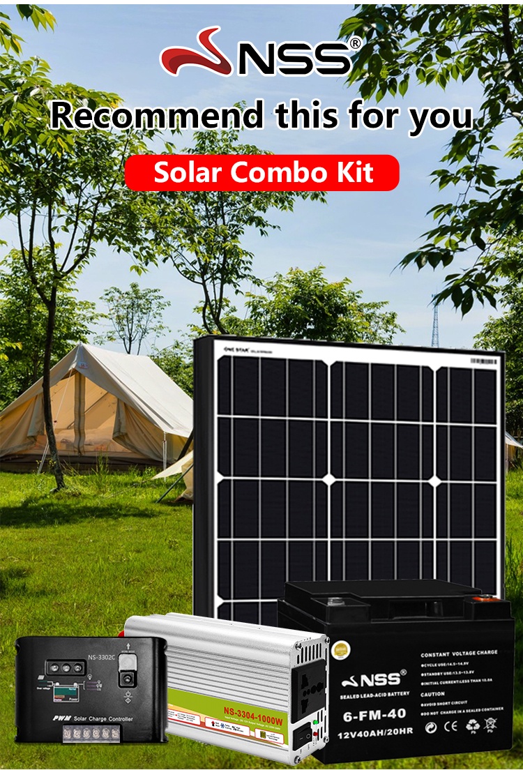 NSS 4 IN 1 Solar Power System Set With Solar Panel Battery Inverter ...