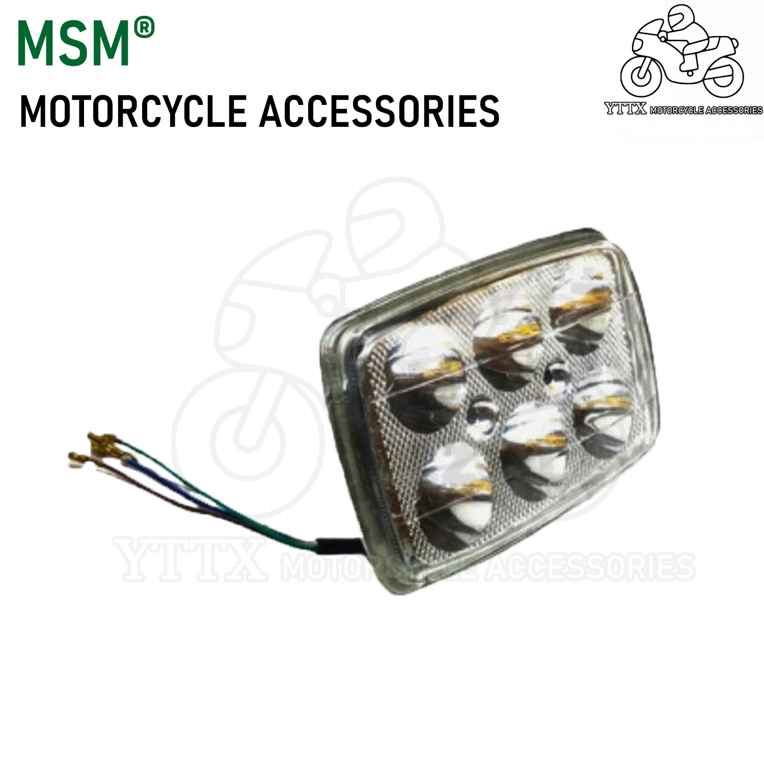 MSM Motorcycle TMX 155 LED Headlight 6 Led with angel eye 12V #9801 ...