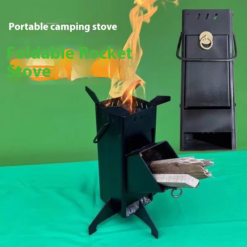 Yali Lixada Outdoor Collapsible Wood Burning Stainless Steel Rocket ...