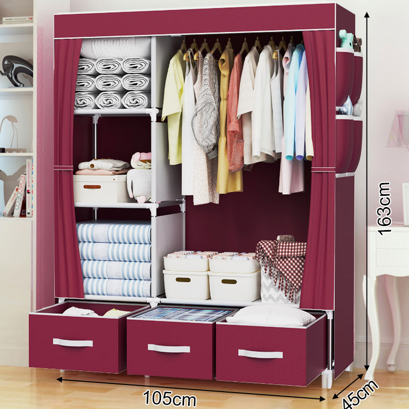 Okasumi New Fashion Zipper Wardrobe Big Size Saving Space Non-Woven ...
