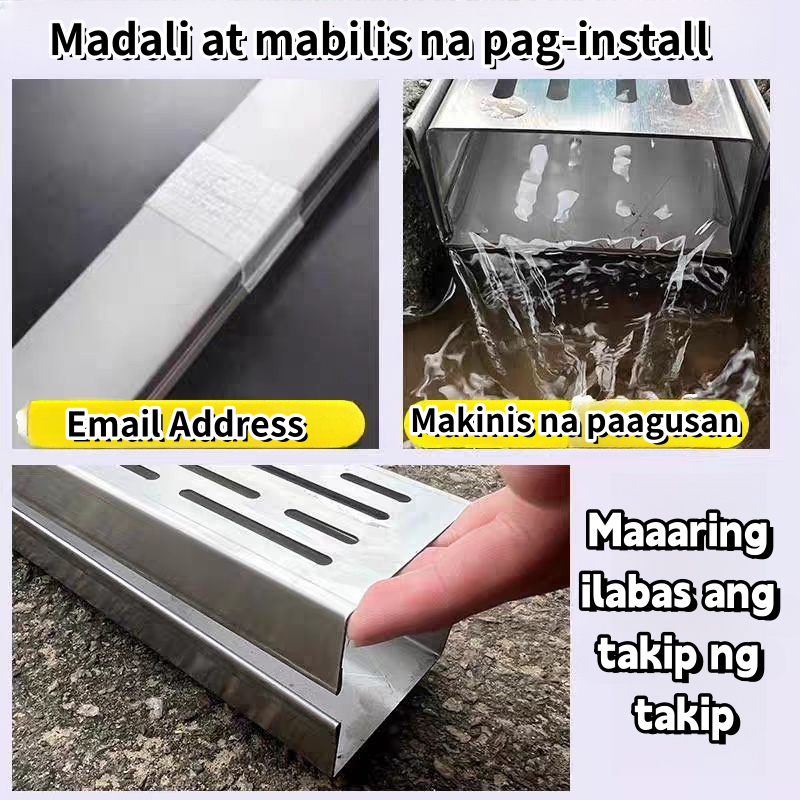 Balkonahe paagusan kanal, patio kanal, banyo paagusan track, 304 hindi kinakalawang na asero ...