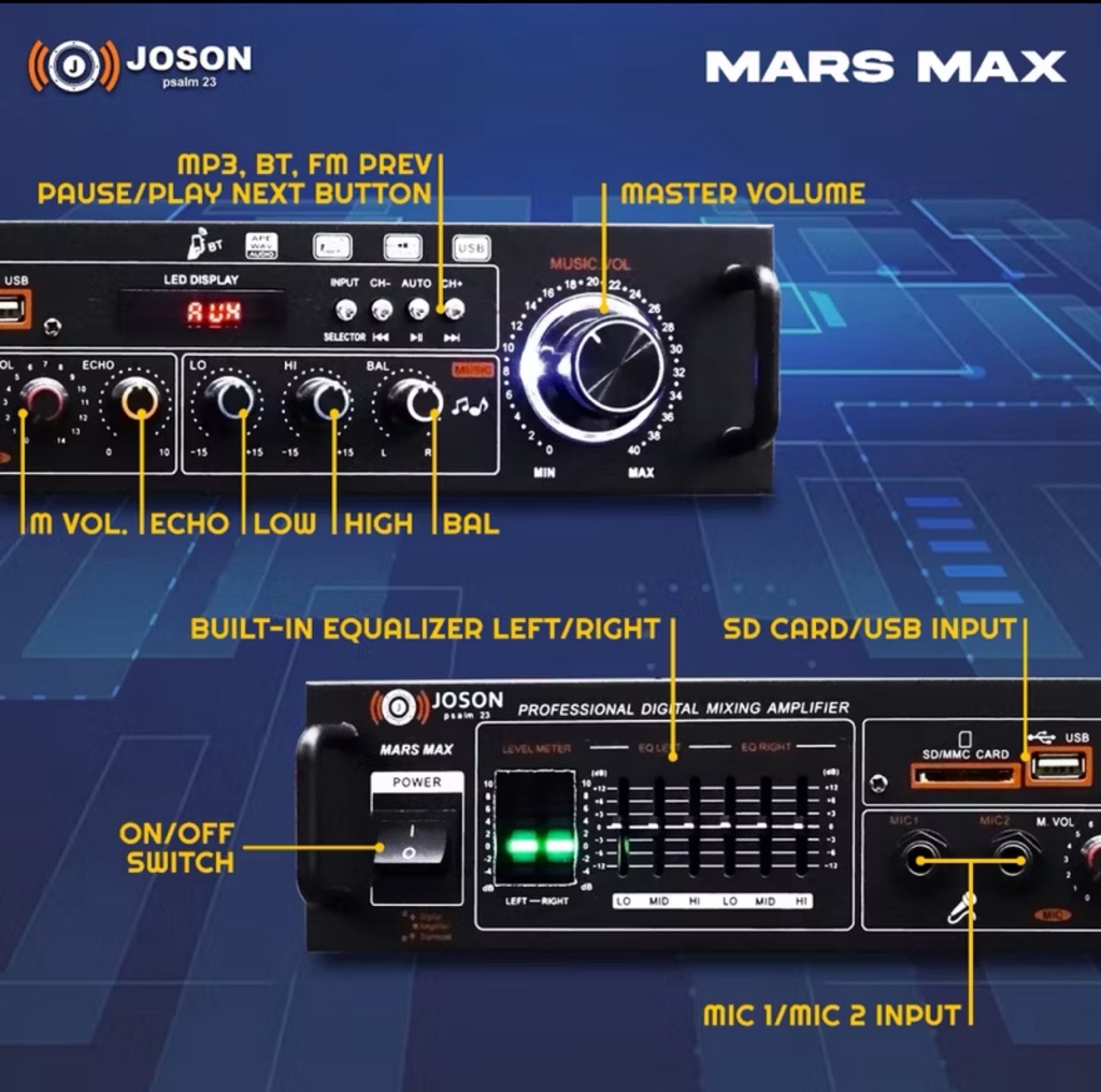 Joson Mars Max Integrated Power Amplifier 1000watts x2 | Shopee Philippines