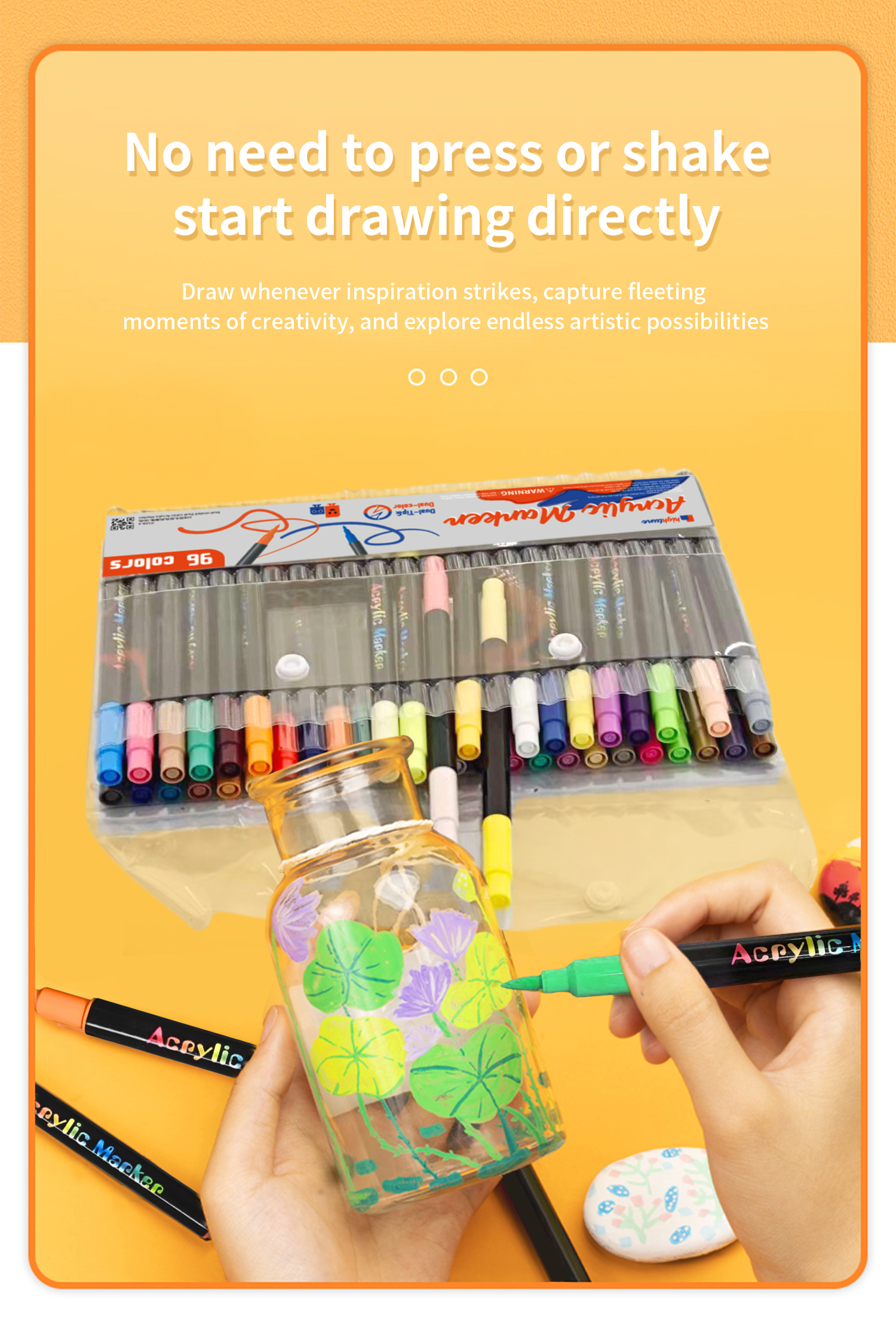 Hightune Dual-Head two-color Acrylic Marker Watercolor Brush Pen Set ...