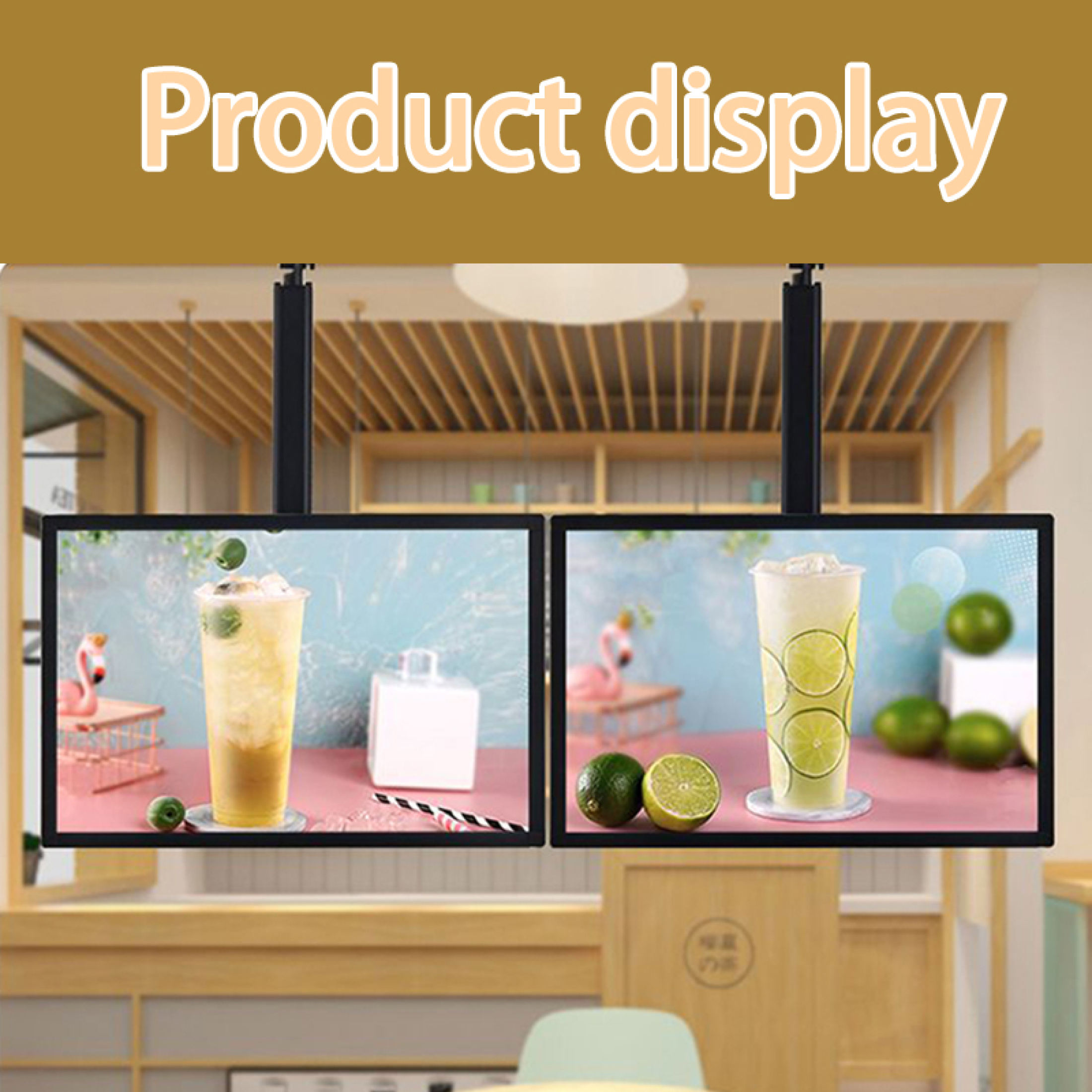 LED billboard display With telescopic boom hanging menu board mural ...